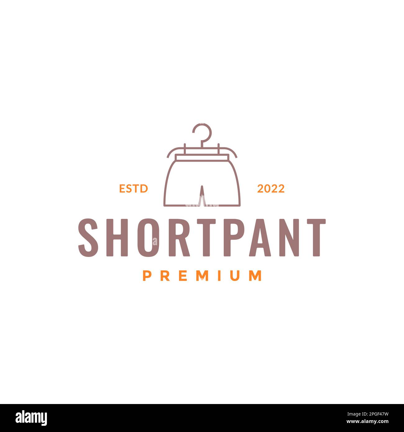 short pant shirt clothing hanger line minimal logo design vector Stock ...