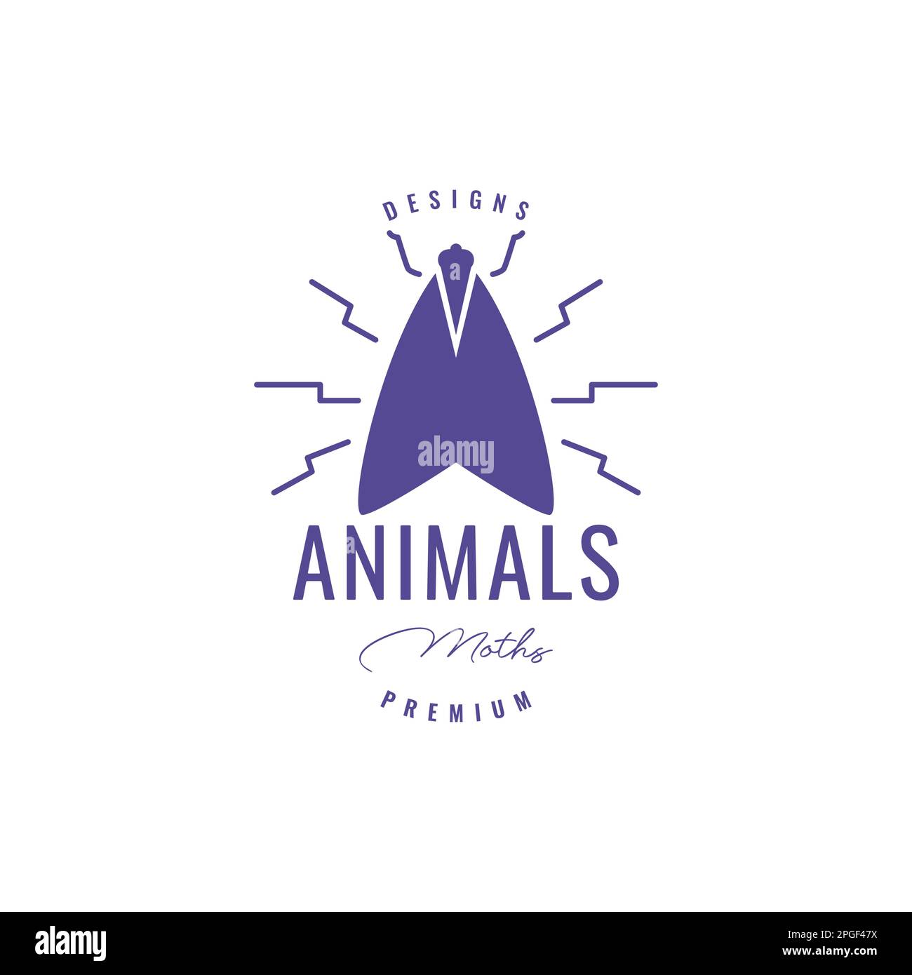 animal insect moths looking light modern shape logo design vector Stock ...