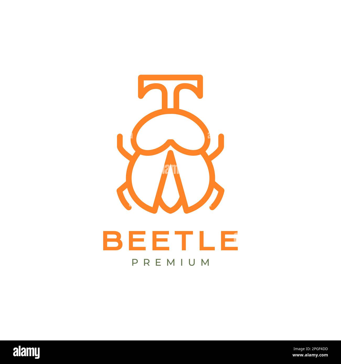 animal insect beetle lines art modern minimalist logo design vector ...