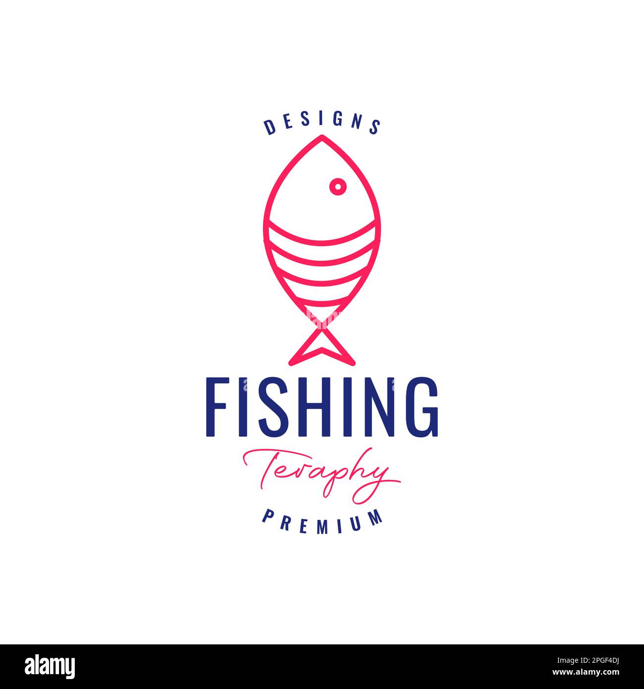 simple fish water ocean sea fishing cooking line minimal logo design ...