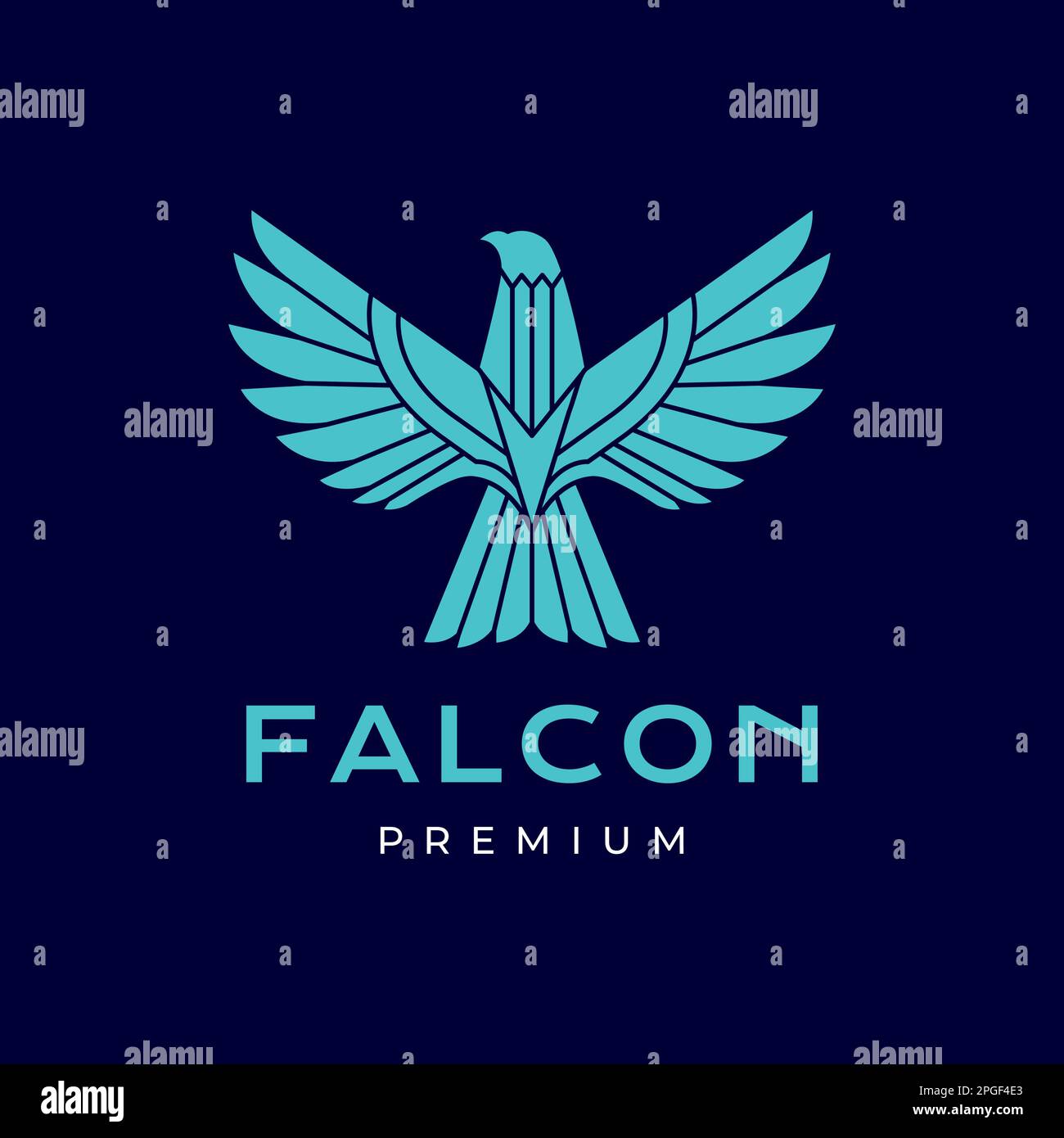 flying bird carnivore falcon freedom wings geometric modern colorful ...