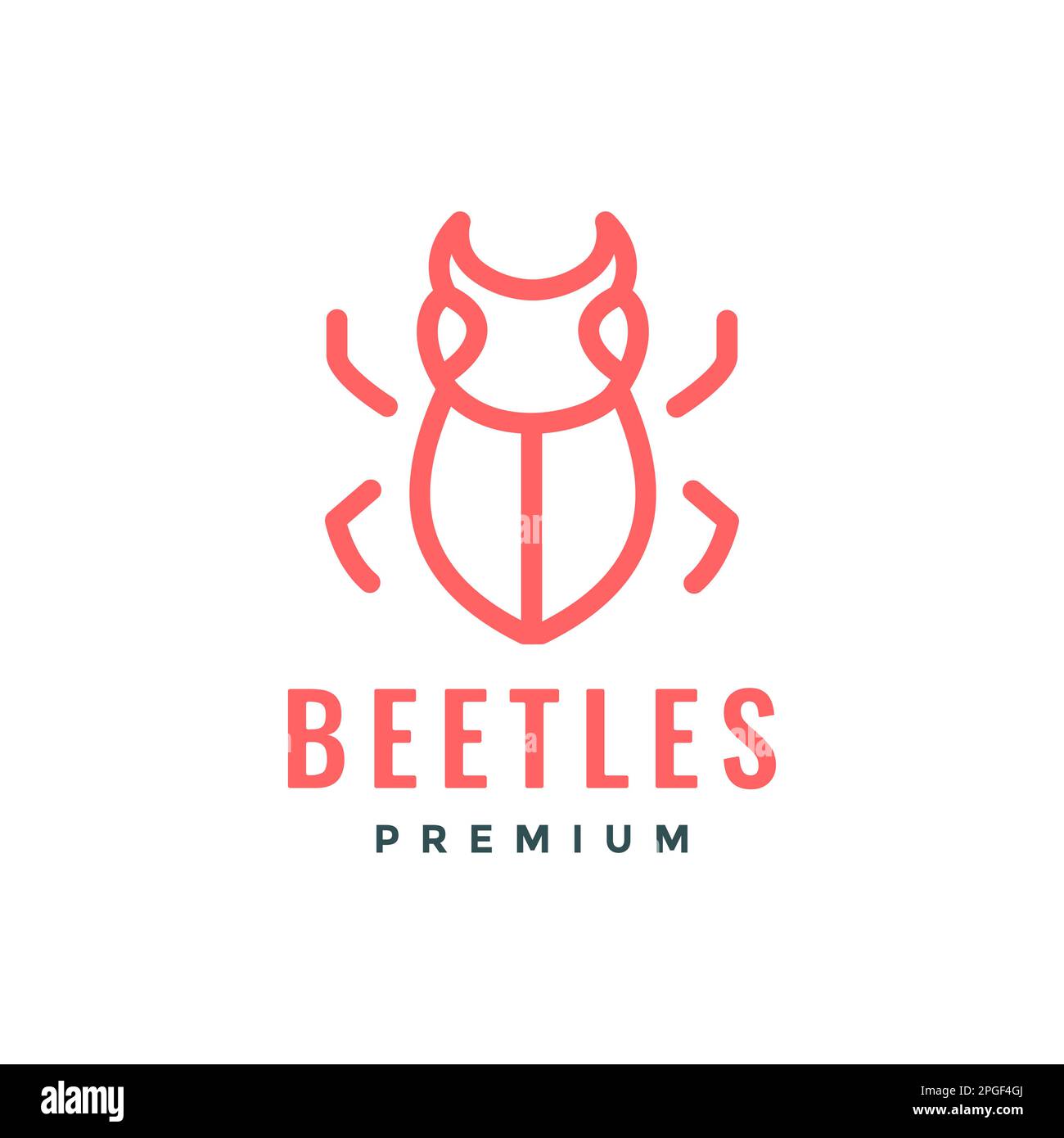 animal insect beetle lines art modern minimalist logo design vector ...