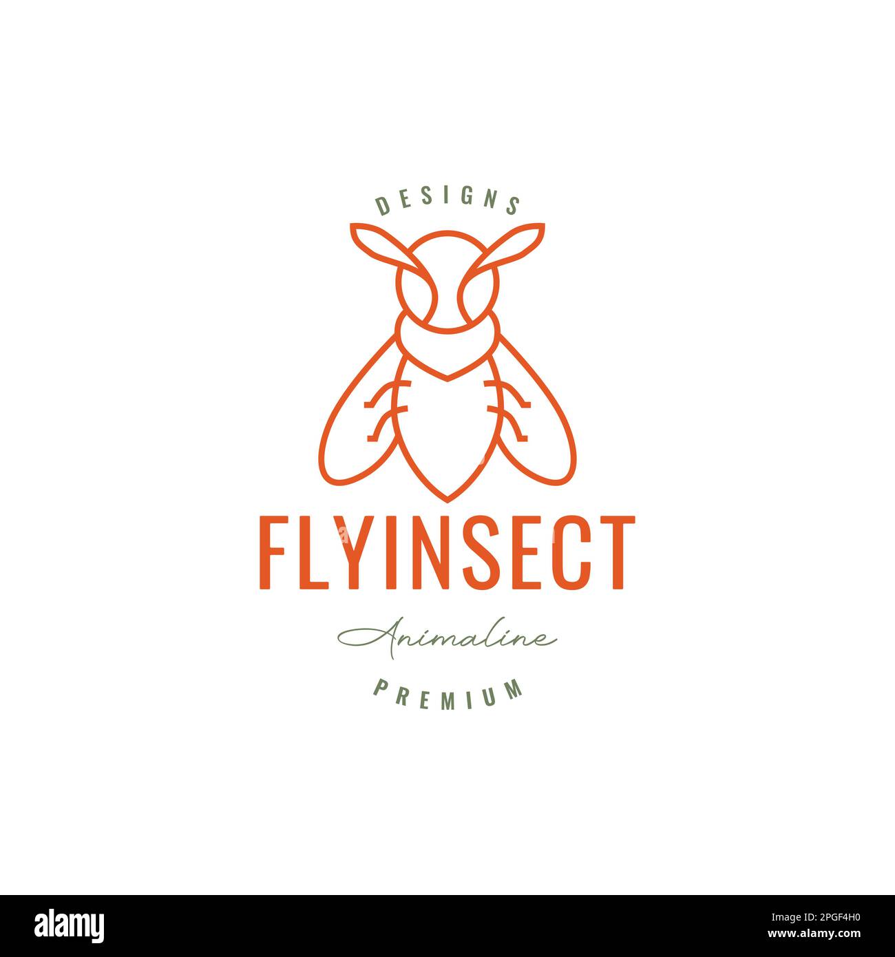insect fly animal lines minimal hipster logo design vector Stock Vector ...