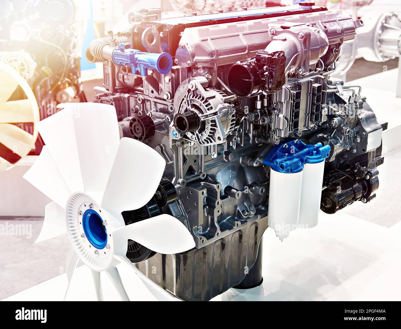 Diesel engine for truck closeup Stock Photo - Alamy