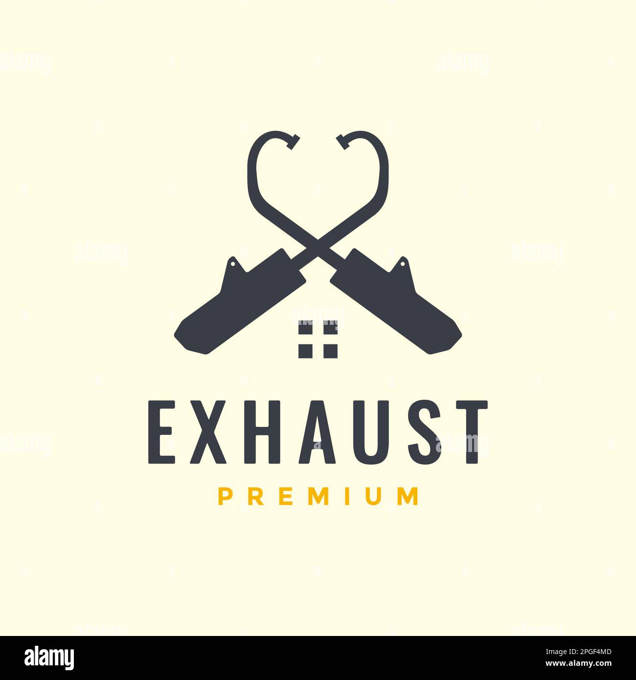 exhaust motorcycle garage home service restoration logo design design ...