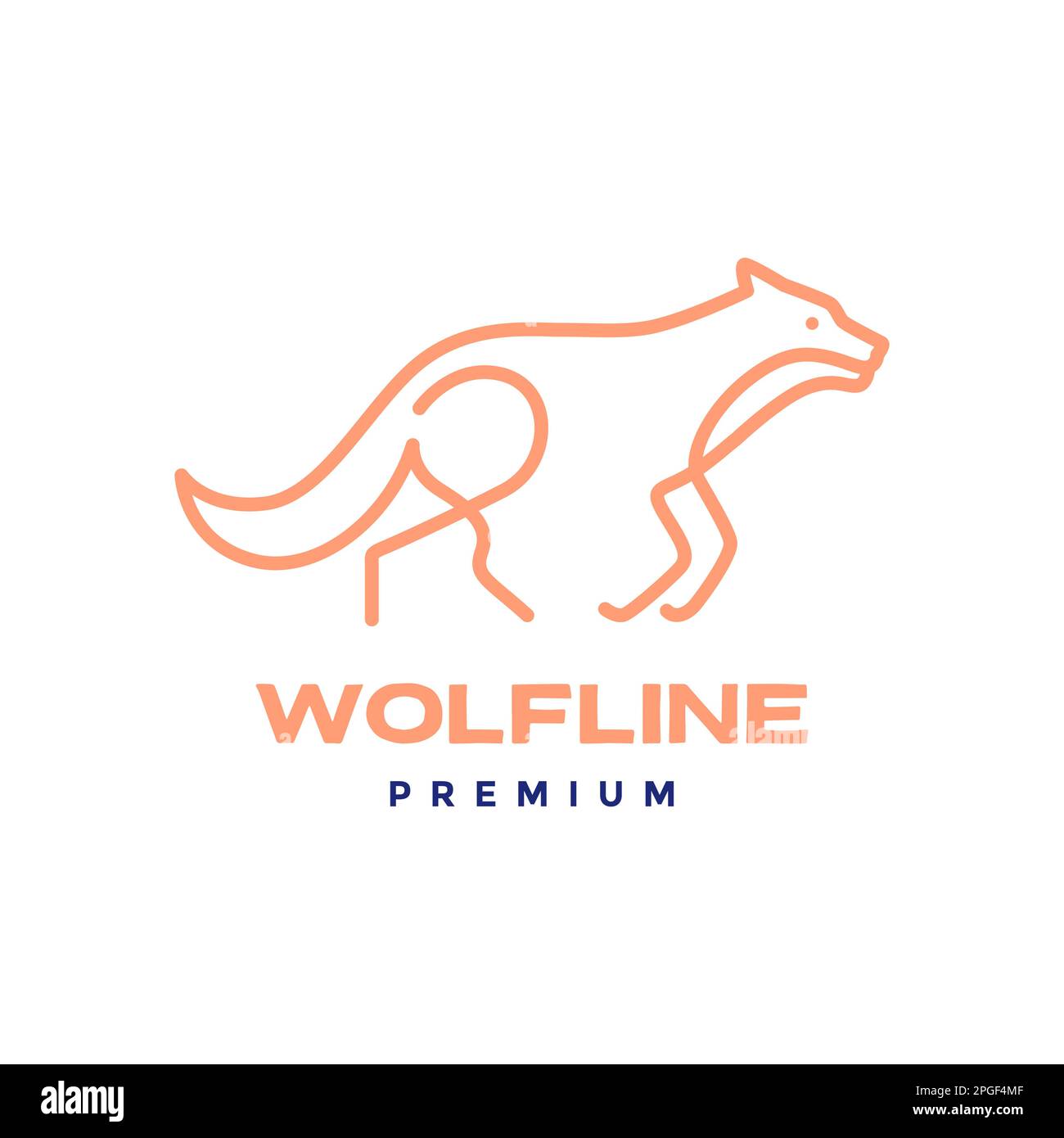 forest wildlife animal jungle wolf walking howling line art modern ...