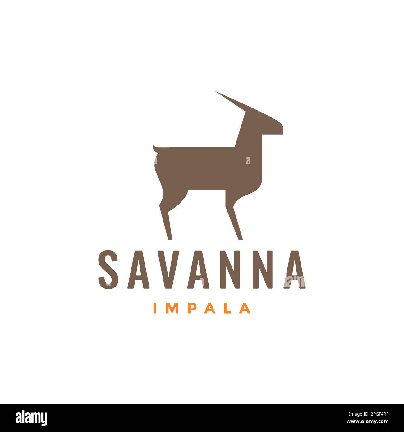 savanna animal impala long horn modern minimal logo design vector Stock ...