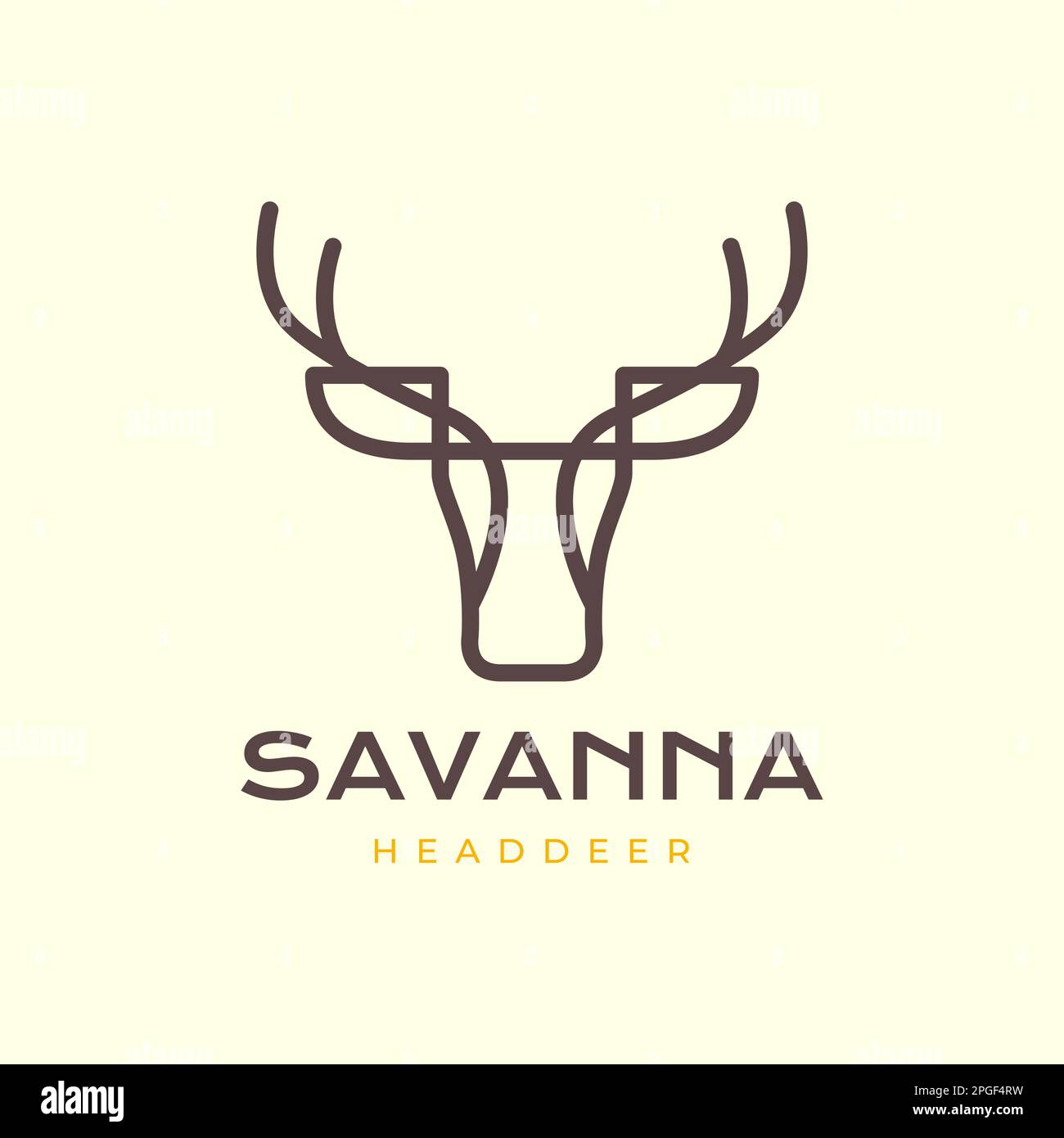 animal savanna herbivore male deer horned modern line minimal logo ...