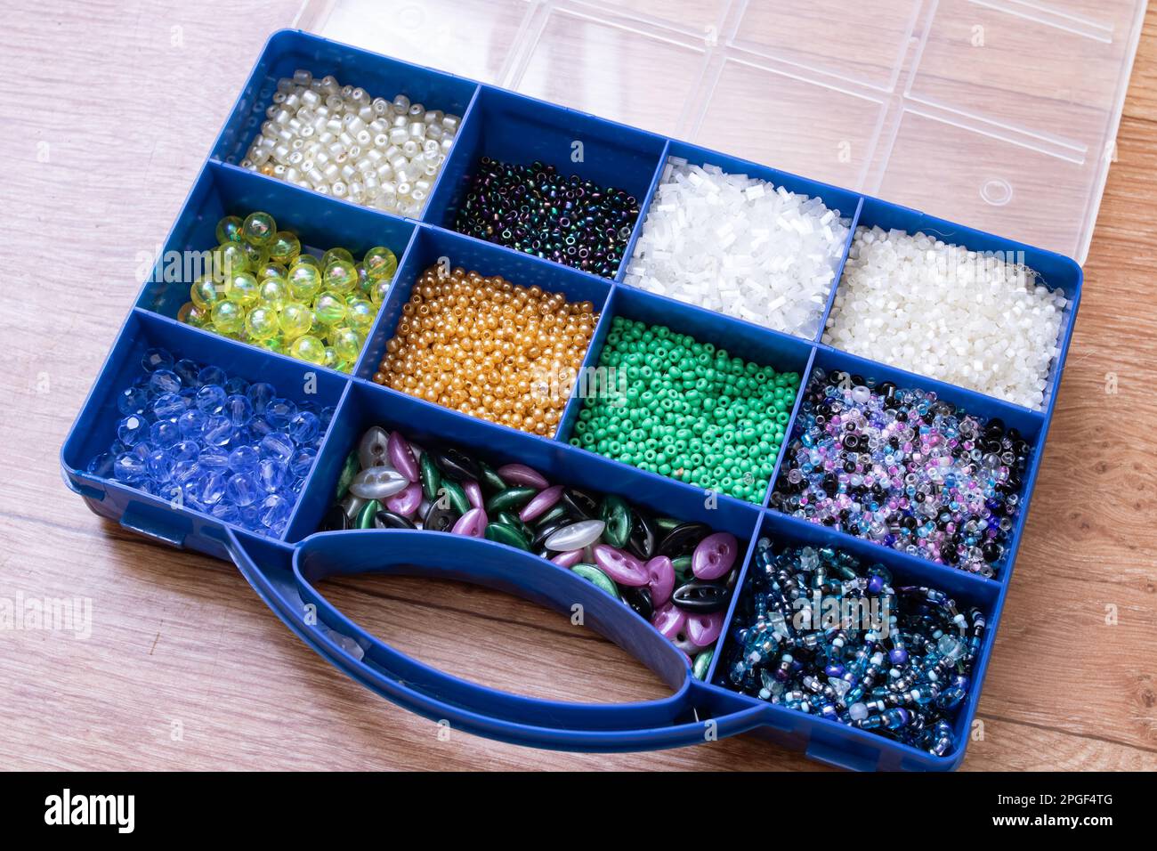 Colorful beads in containers close up, handicrafts, macrophoto Stock ...
