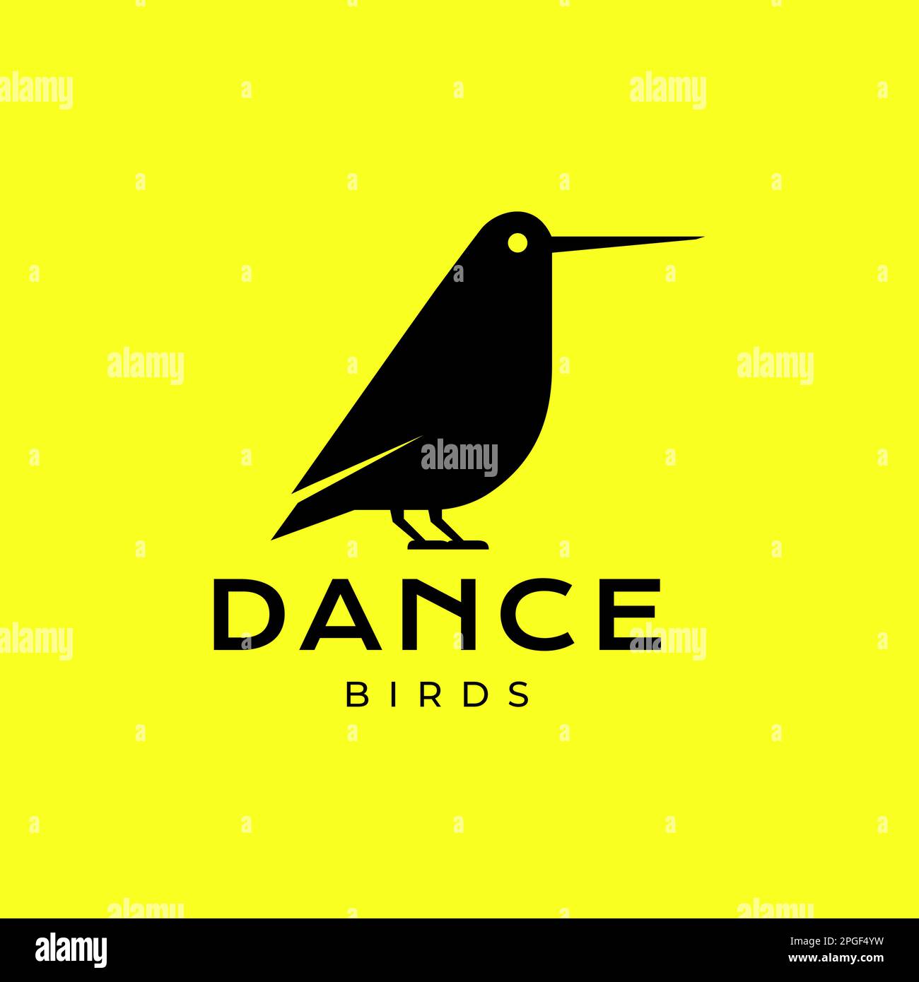 black dance bird exotic beautiful modern shape colorful logo design ...