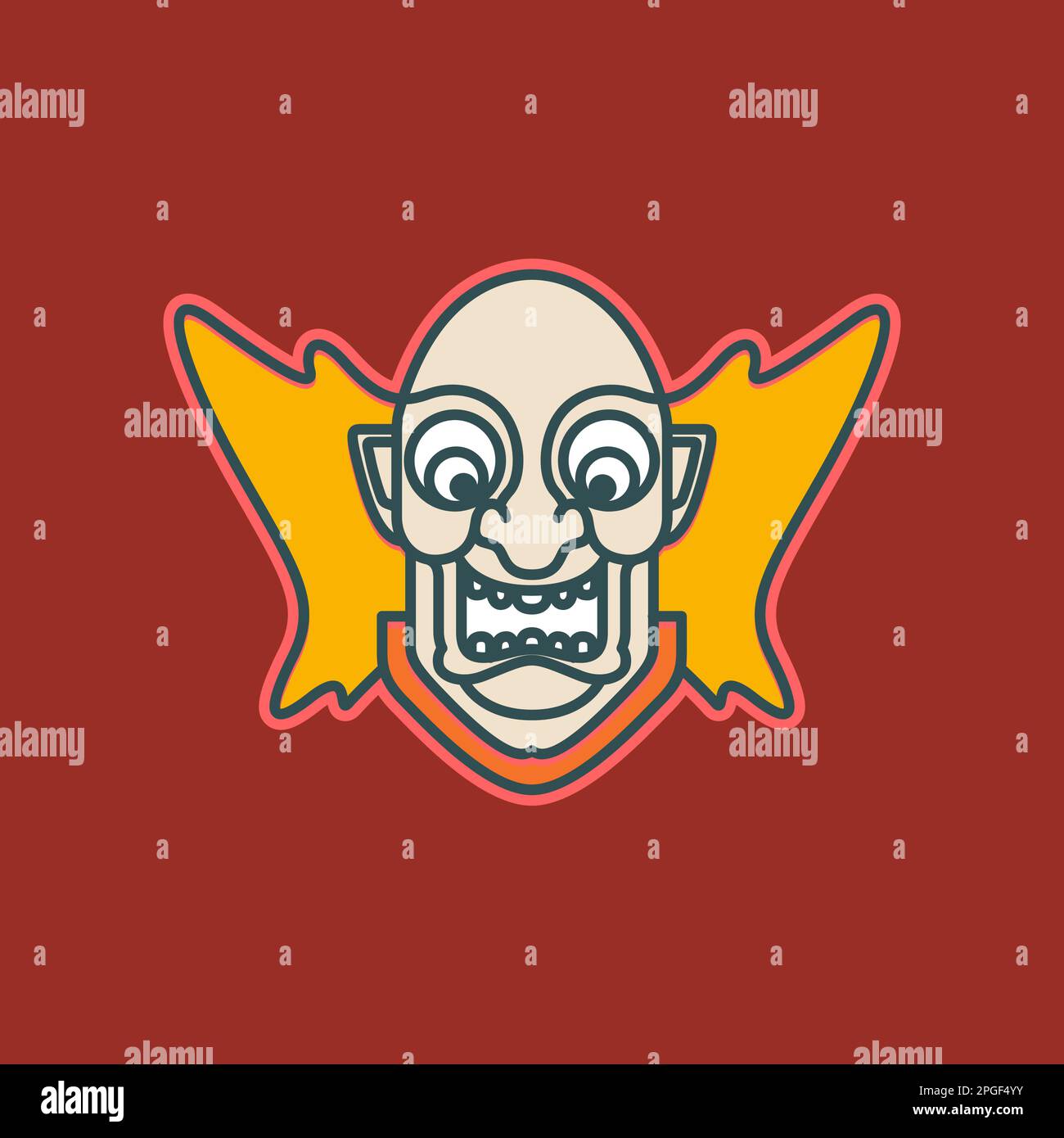 bald man smile happy science smart professor mascot colorful cartoon ...