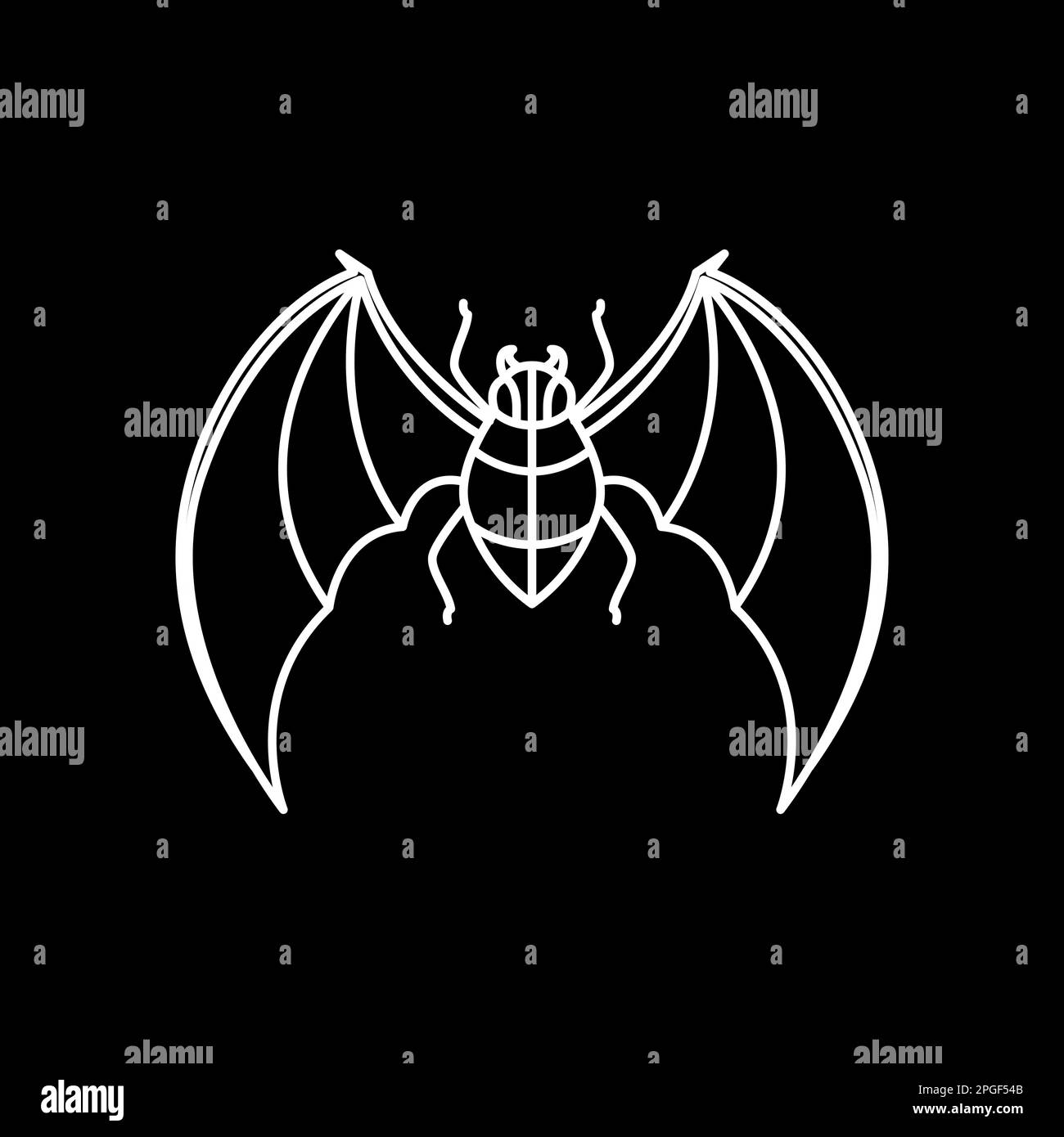 animal insect spider with wings bats night dark minimal logo design design Stock Vector Image ...