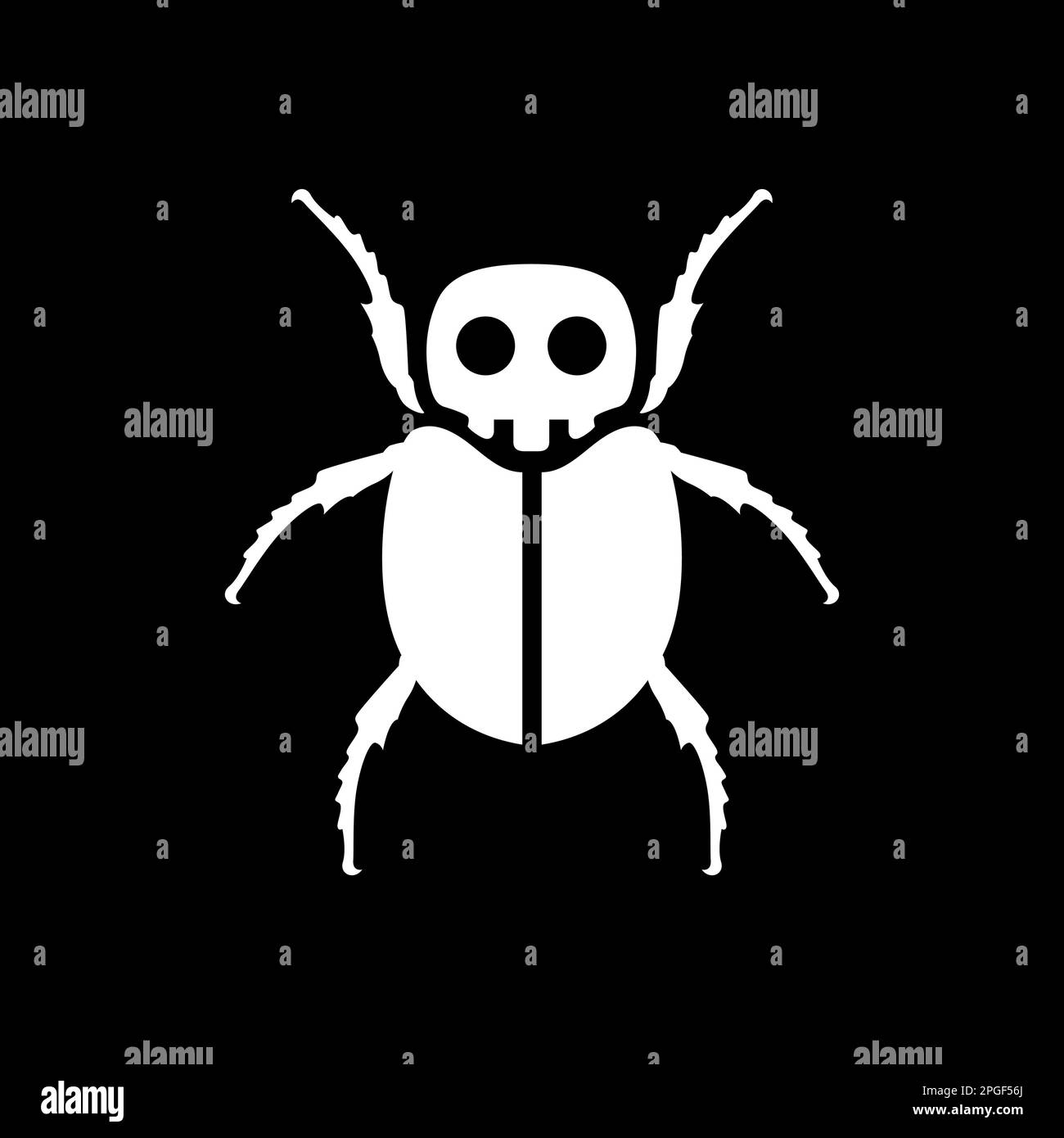 skull cranium insect beetle dark black mascot modern logo design design ...