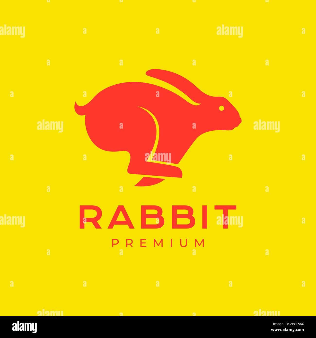 animal pets rabbit hare bunny jumping modern colorful logo design ...
