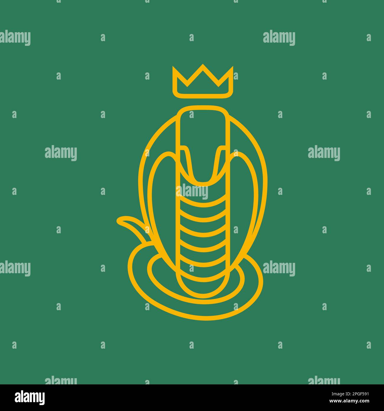 animal reptile snake cobra crown king modern geometric minimal logo ...