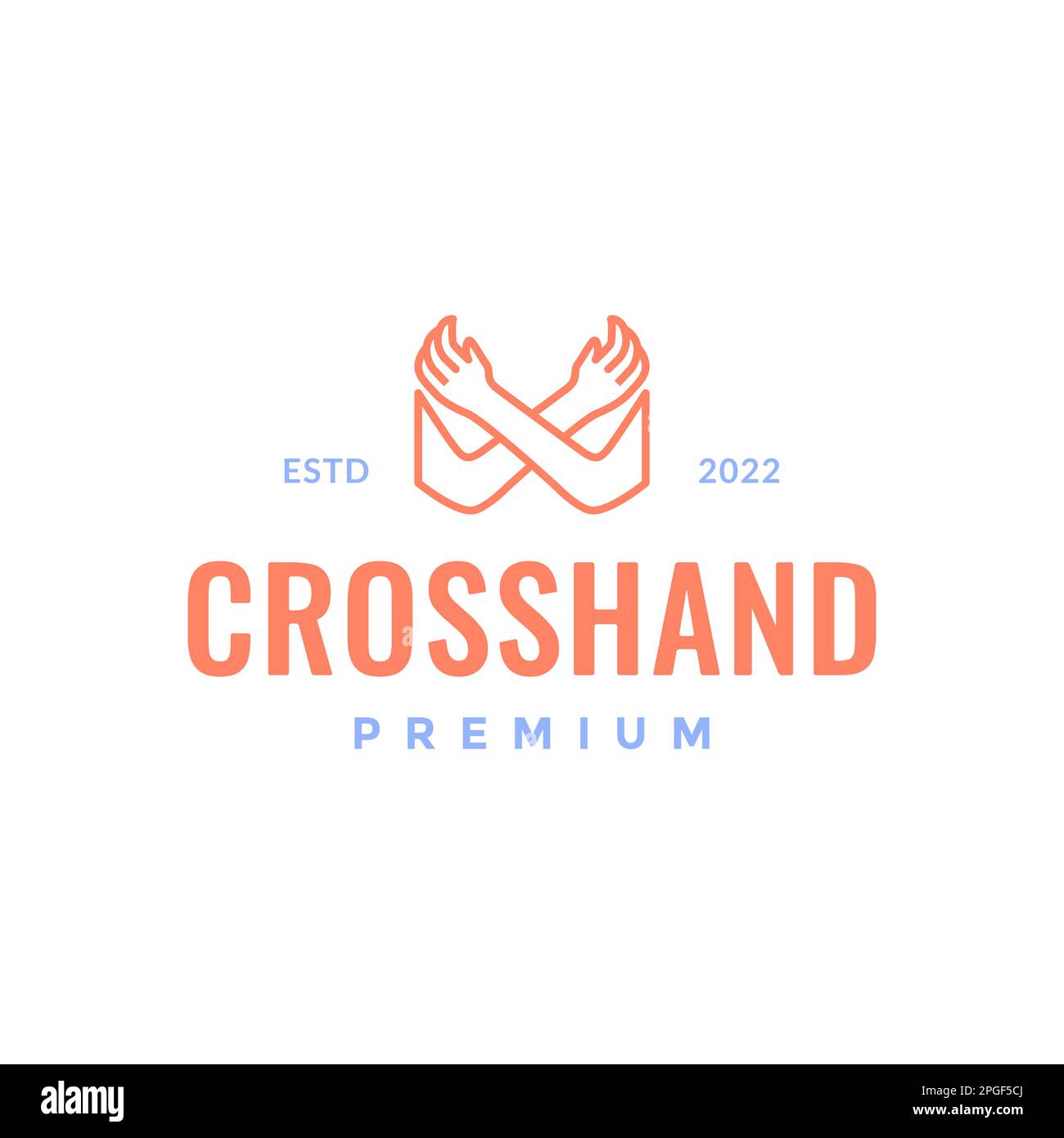 cross hand body language hipster logo design vector Stock Vector Image ...