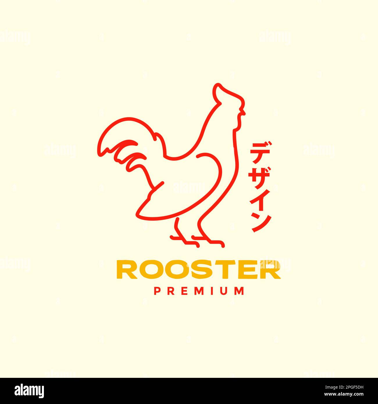 animal bird poultry chicken rooster line modern minimal logo design ...