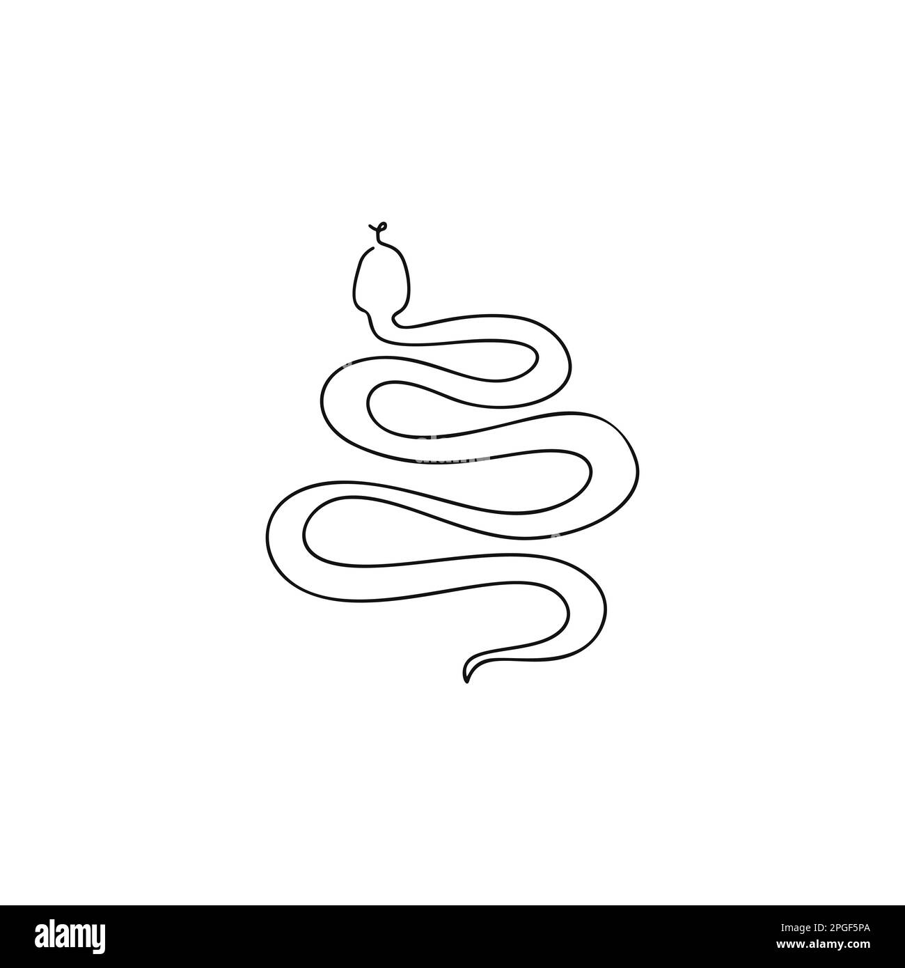 Snake illustration in line art style isolated on white Stock Vector ...