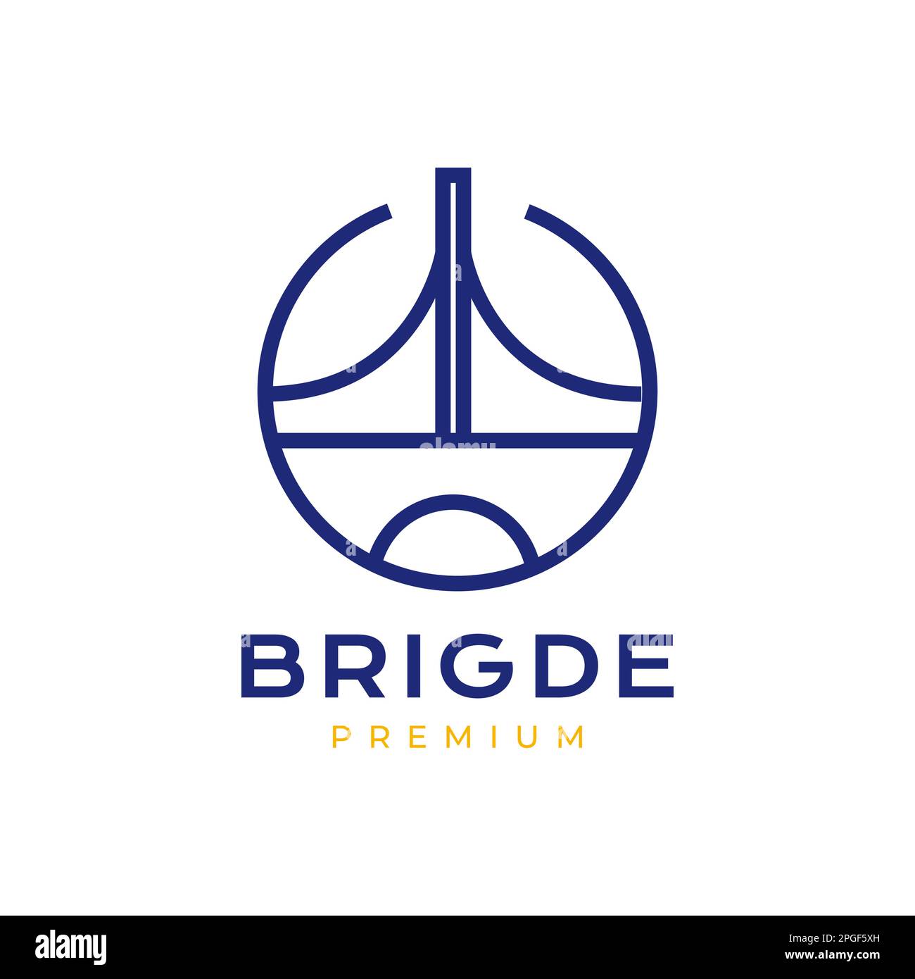 architect construction bridge lake river circle modern minimalist logo design vector Stock ...