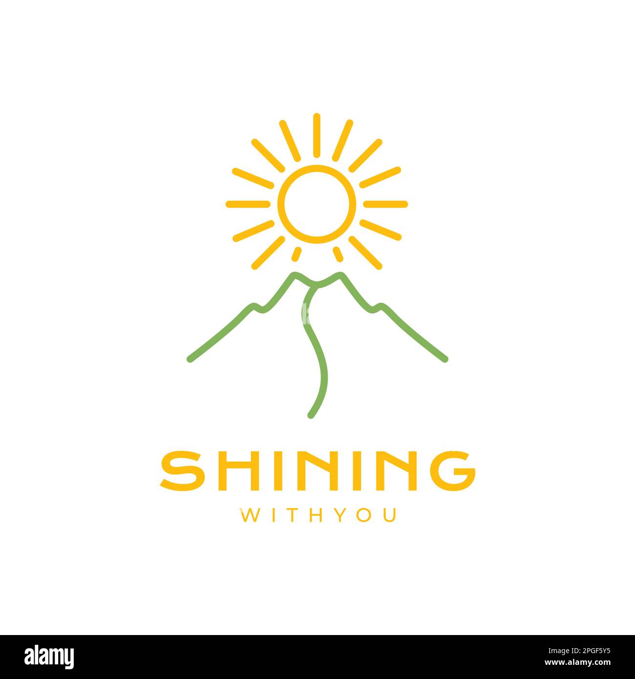 morning mountain shine sunrise sunburst colorful minimal logo design ...