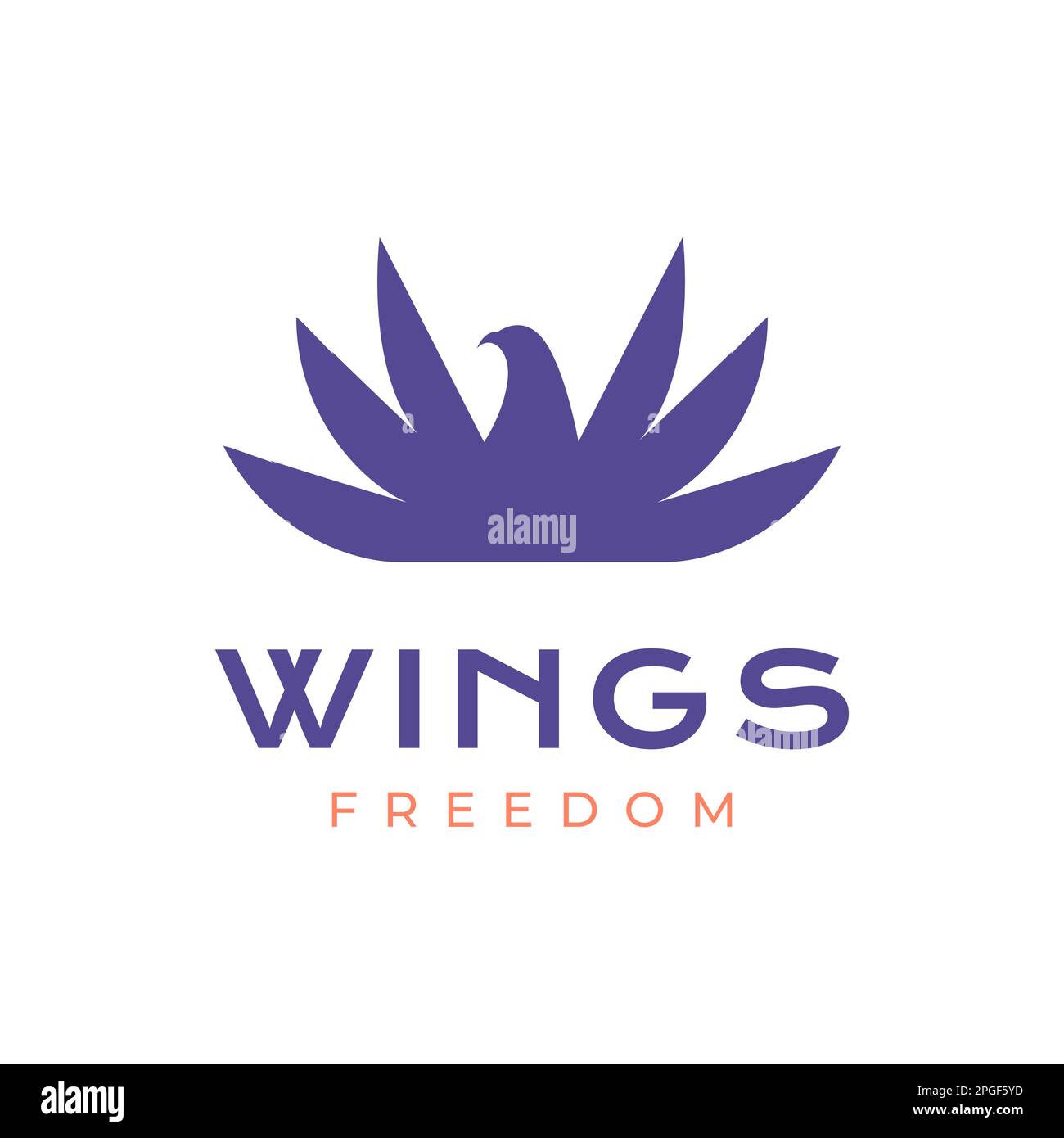 flapping wings eagle falcon modern minimal logo design vector Stock ...