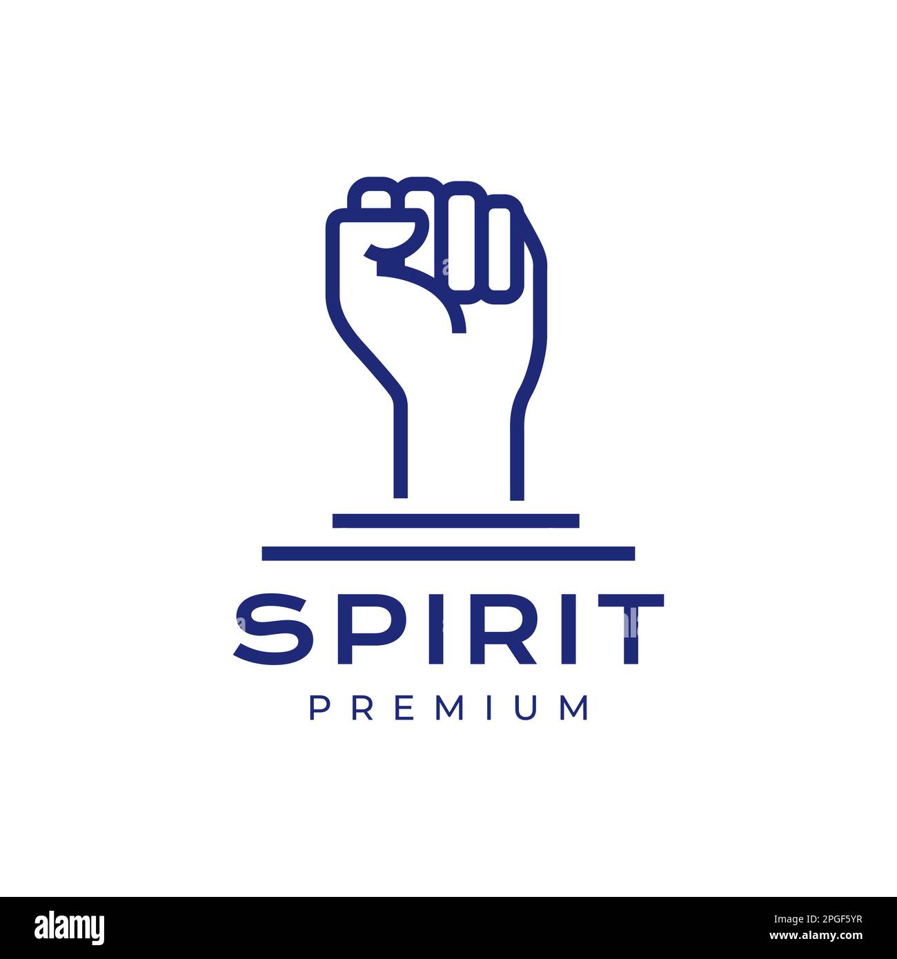 spirit hand clenched strong minimal modern logo design vector Stock ...