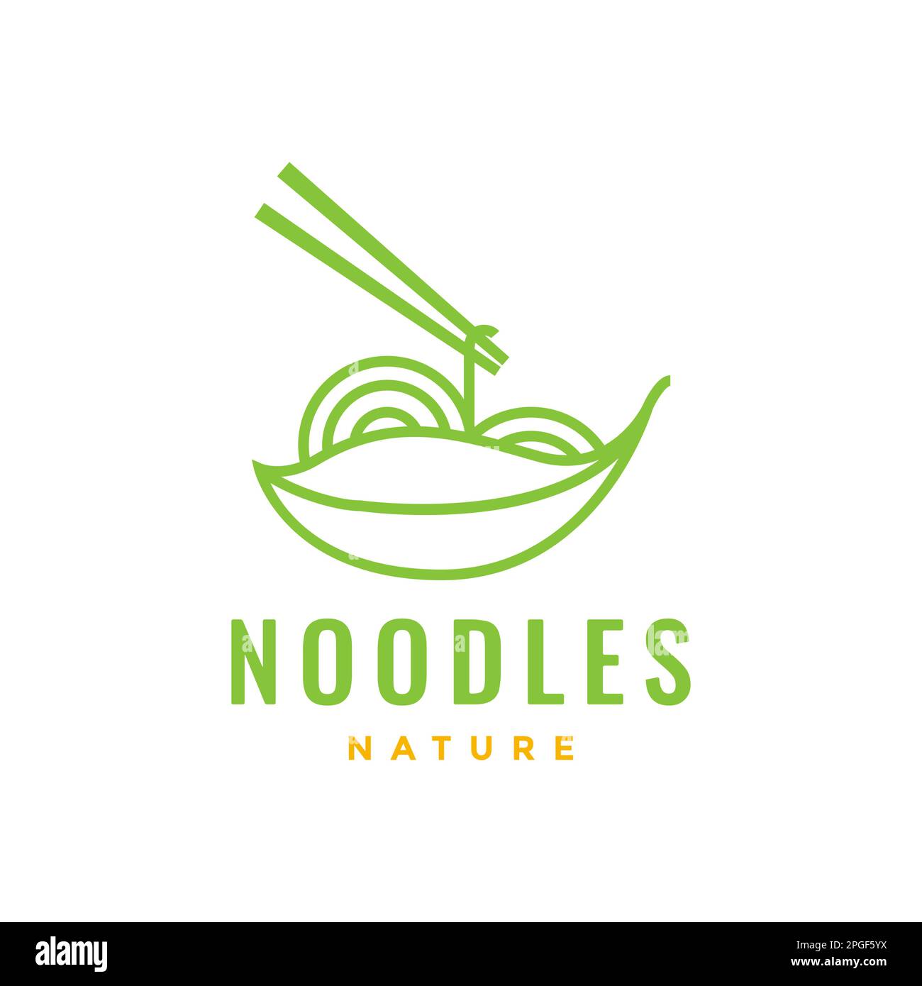 vegetarian noodle food leaves chopstick health green modern logo design ...