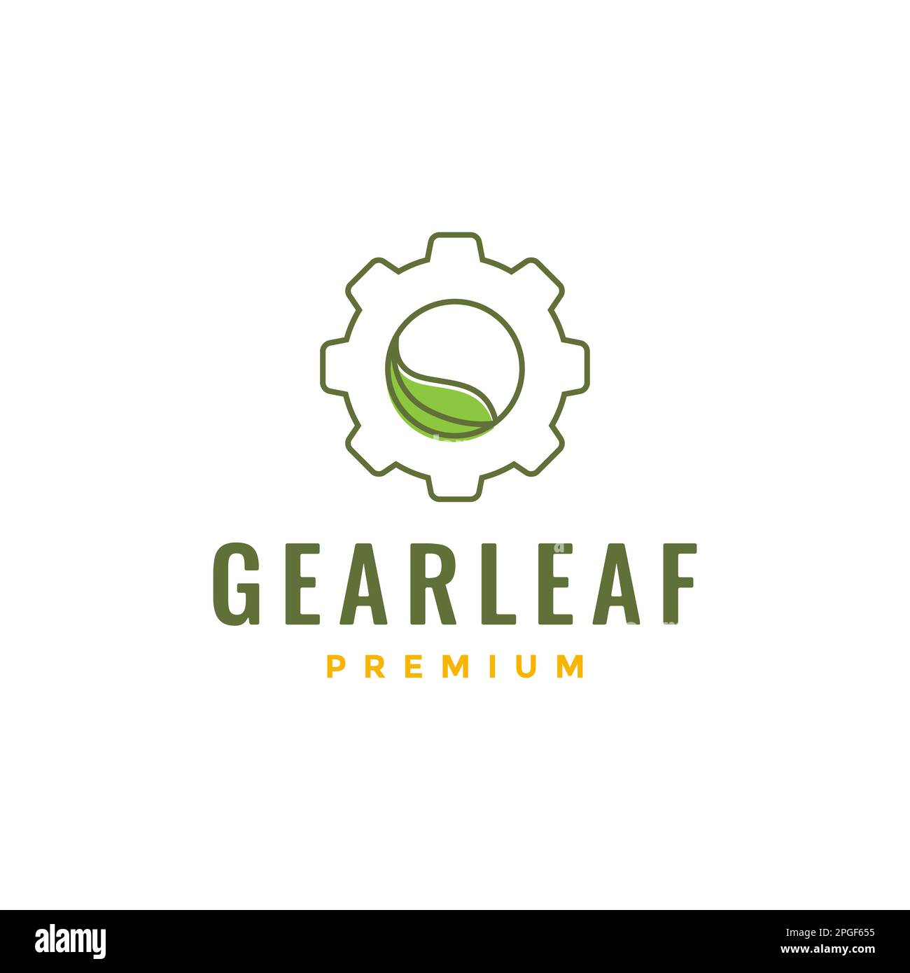 nature outdoor leaves leaf service gear abstract logo design vector ...