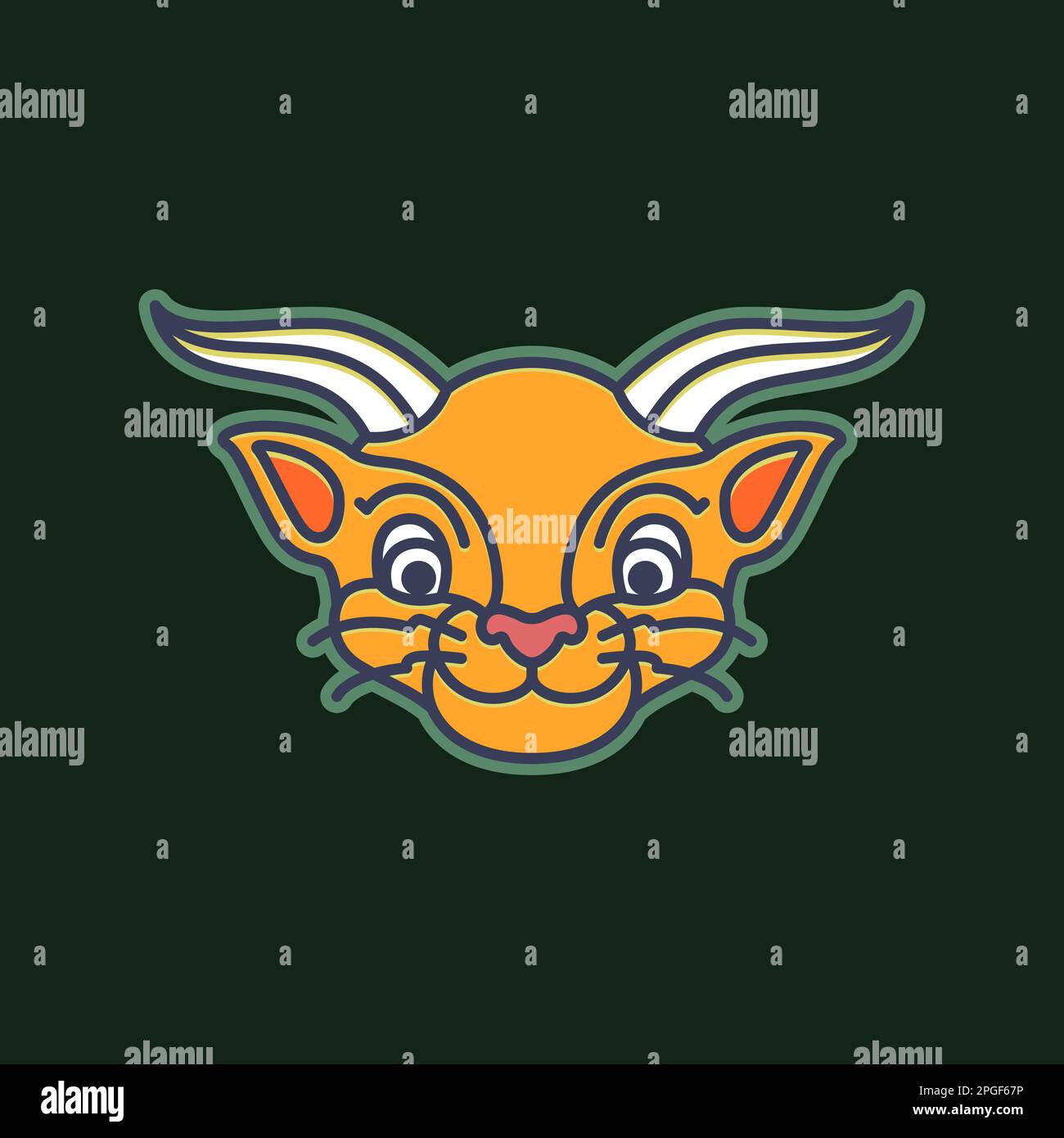 animal beast myth fairytale ancient tiger horned smile mascot cute ...