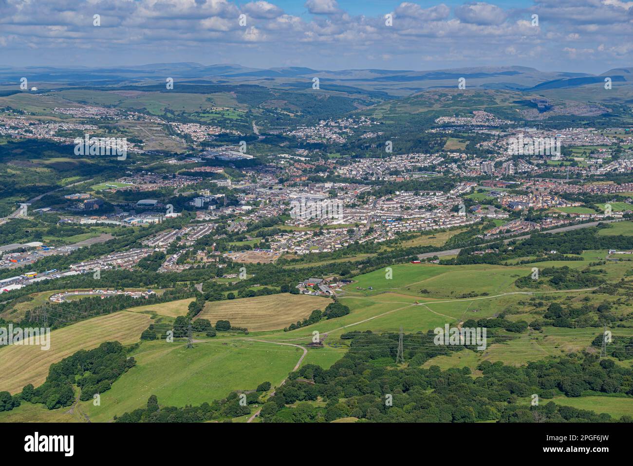 Aerial Views of Merthyr Tydfil Stock Photo - Alamy
