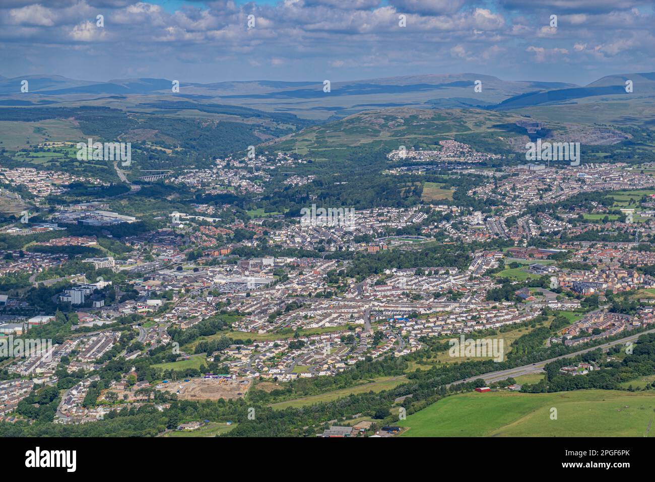 Aerial Views of Merthyr Tydfil Stock Photo - Alamy