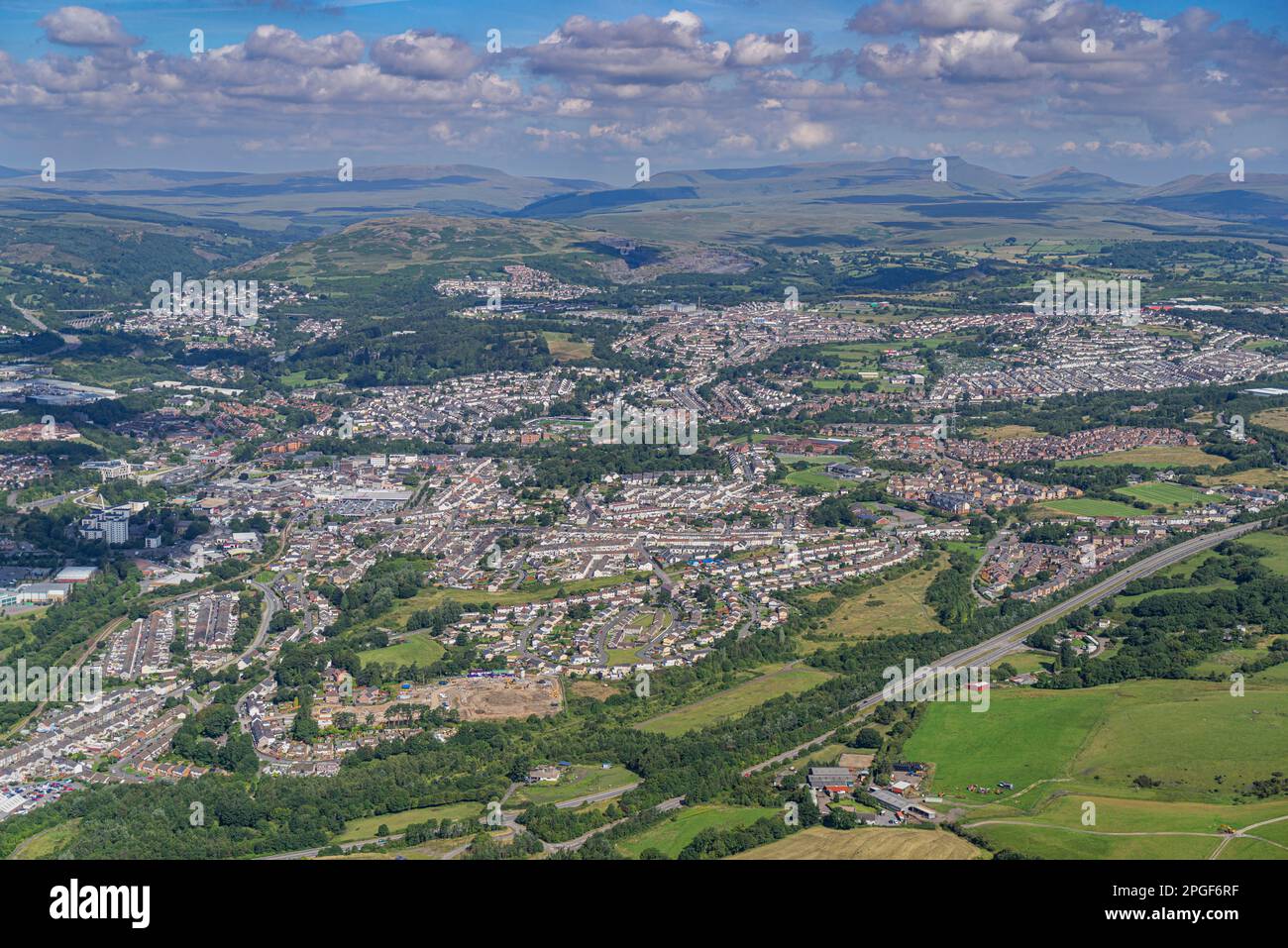 Aerial Views of Merthyr Tydfil Stock Photo - Alamy