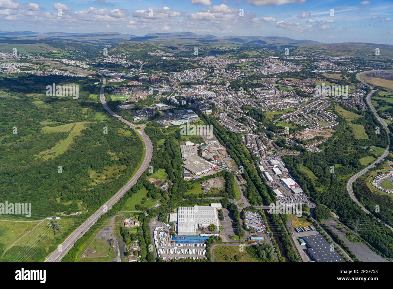 Aerial Views of Merthyr Tydfil Stock Photo - Alamy
