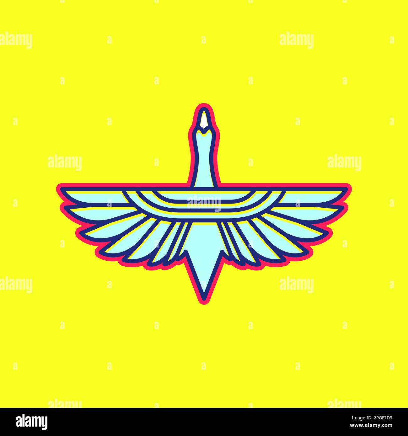 flying bird goose modern geometric colorful abstract logo design vector ...