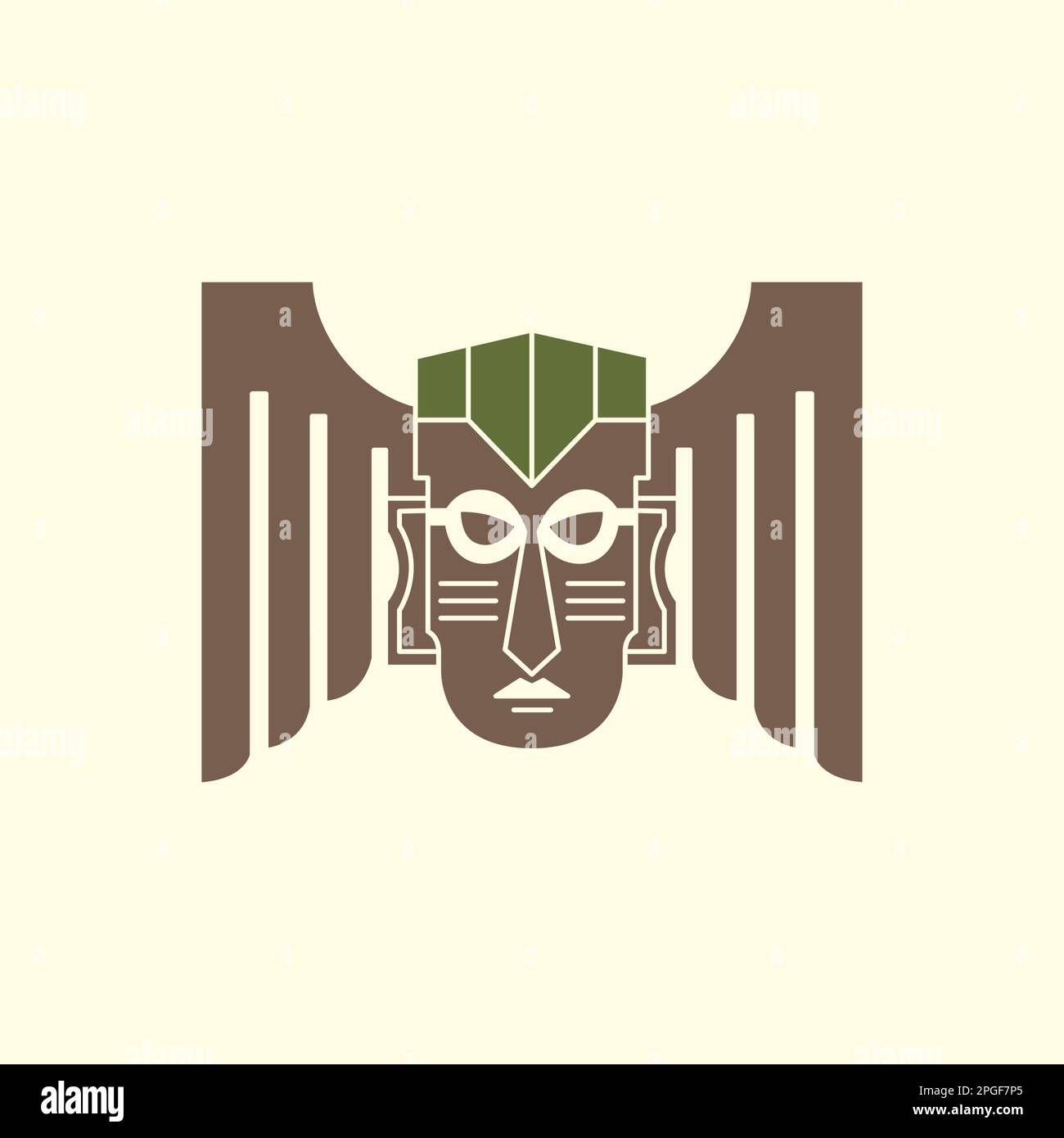 culture tribe ethnic mask wood wings traditional vintage logo design ...
