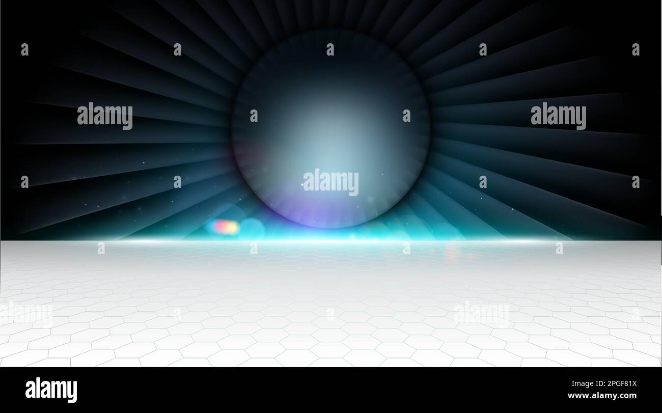 Aerodynamic wind tunnel with gigantic turbine. Technological futurist ...