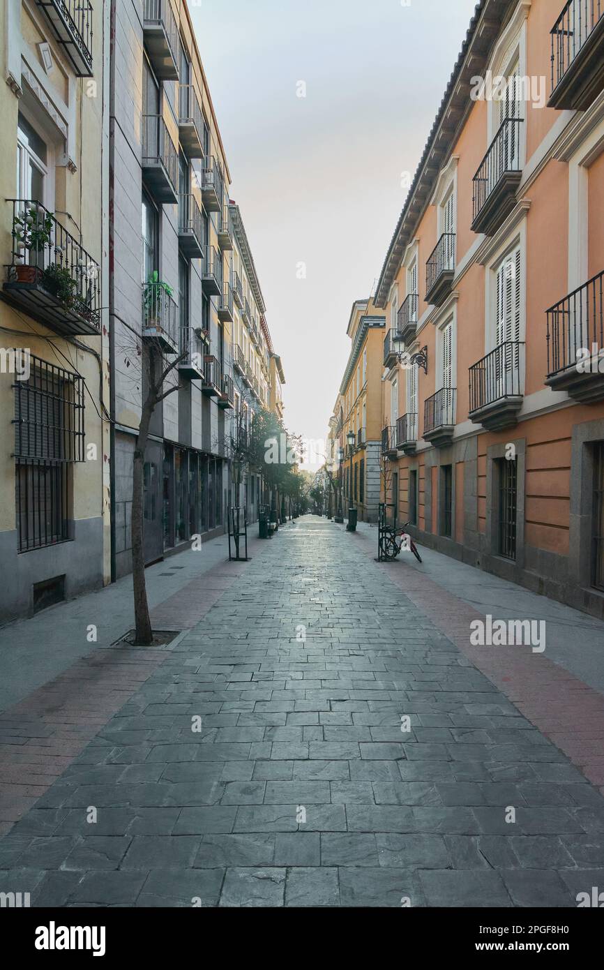Facade of residential buildings in Madrid, Europa Stock Photo - Alamy