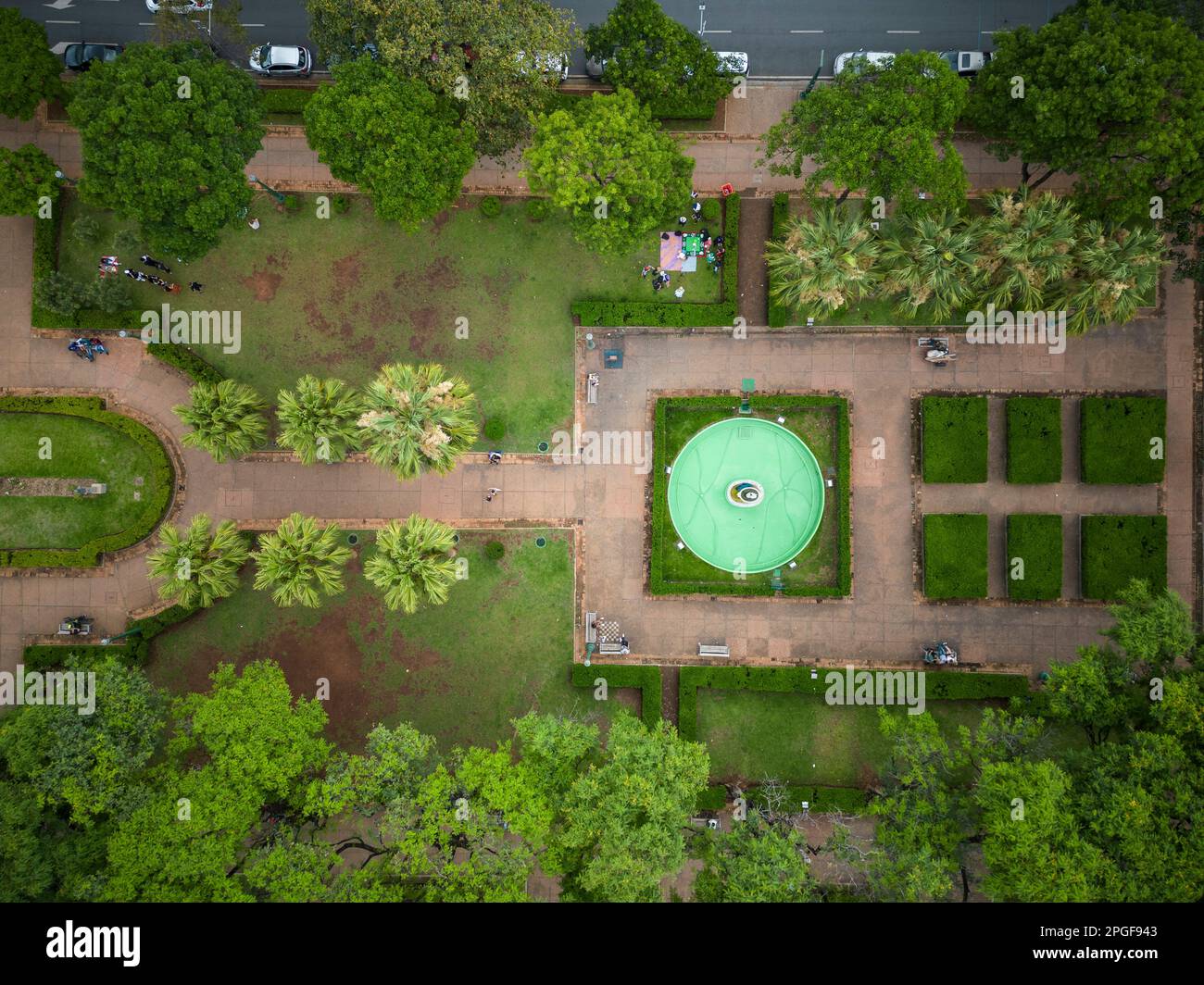 Beautiful drone view to green public square in Belo Horizonte Stock ...