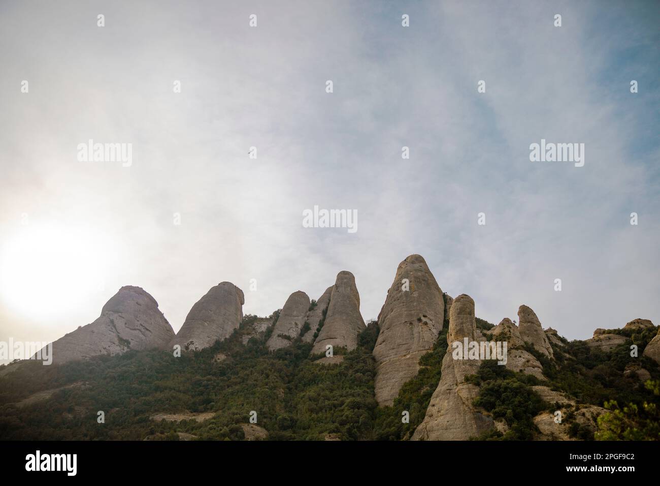 Landscape of the mountains of montserrat, catalonia, spain Stock Photo ...