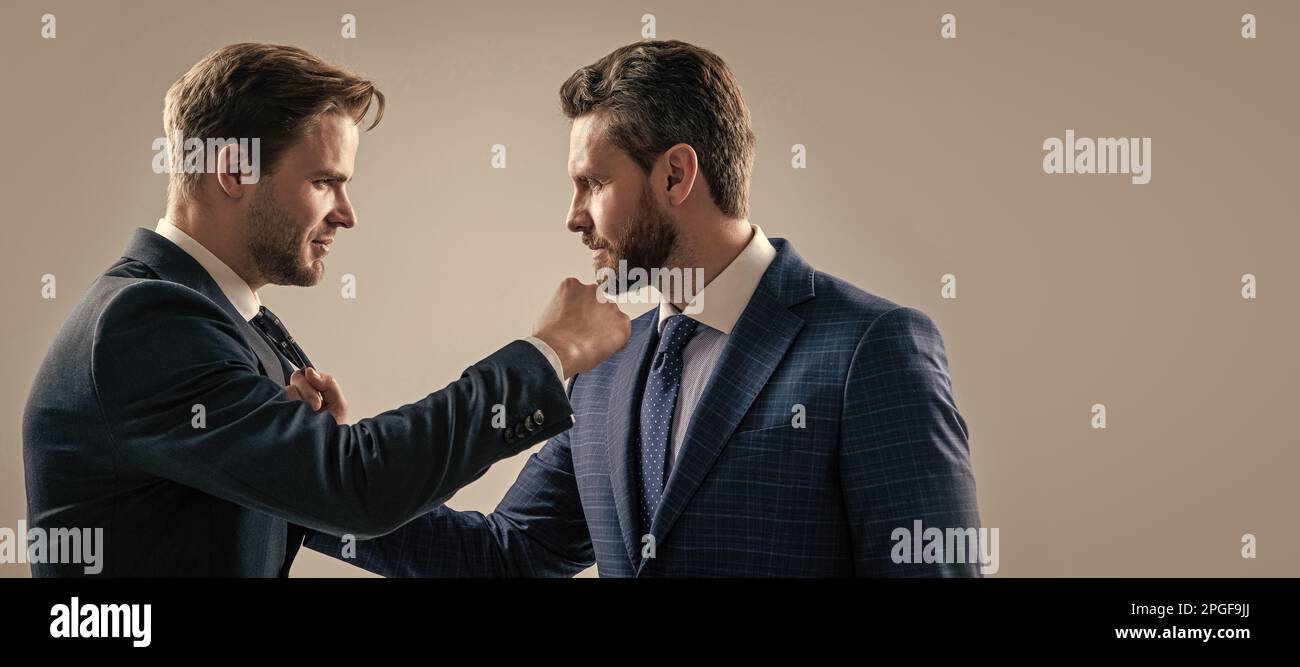 Man face portrait, banner with copy space. disrespect and contradiction ...