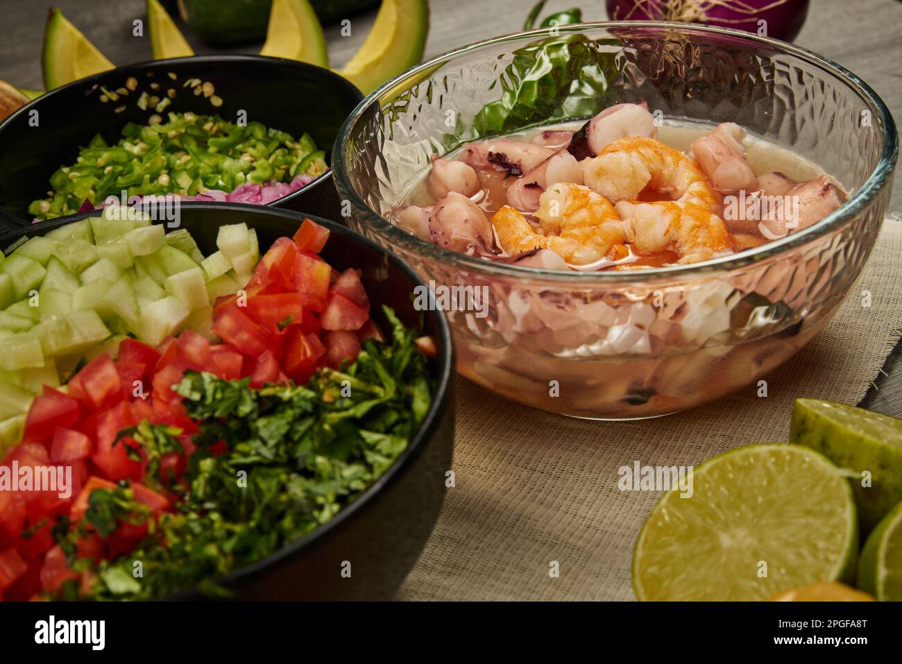 Shrimp broth without shells with vegetables for side dish Stock Photo ...