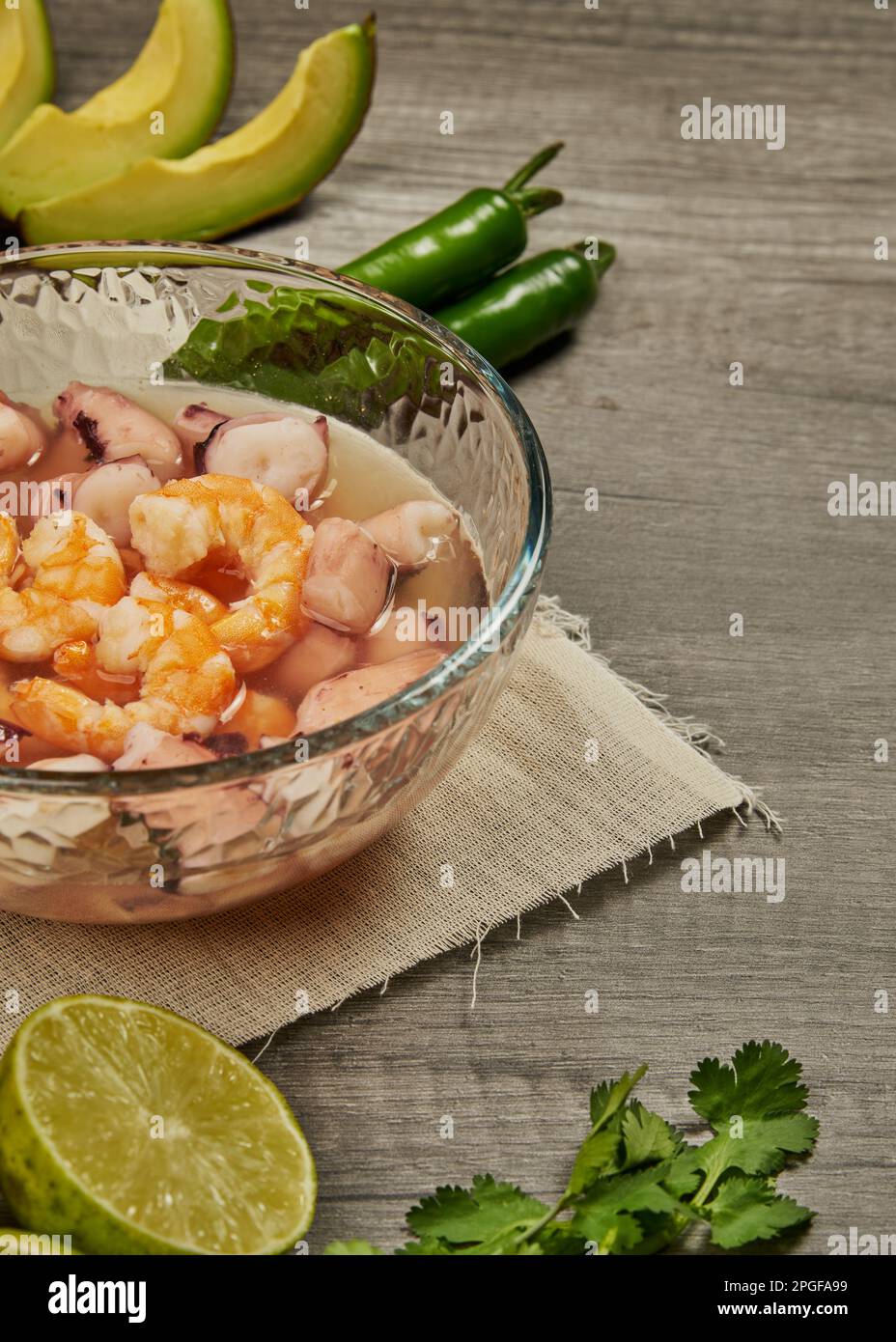Shrimp broth without shells with vegetables for side dish Stock Photo ...