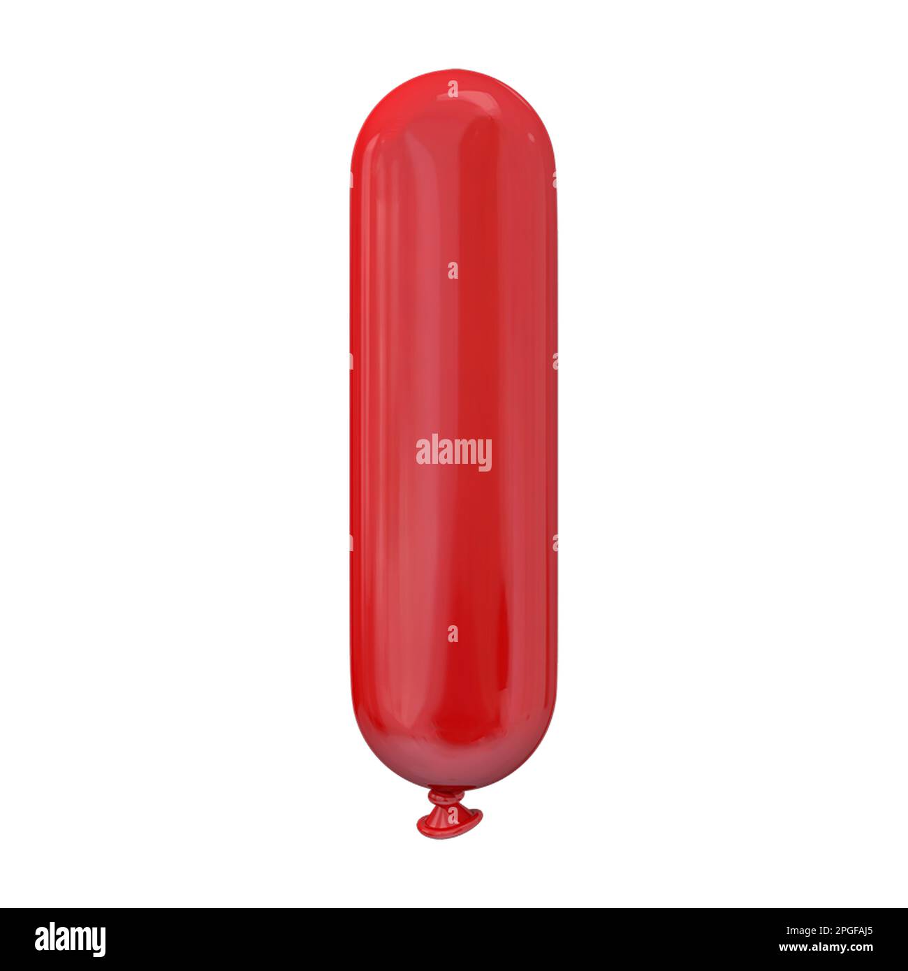 A vibrant red vertical 3D balloon against a white background Stock ...