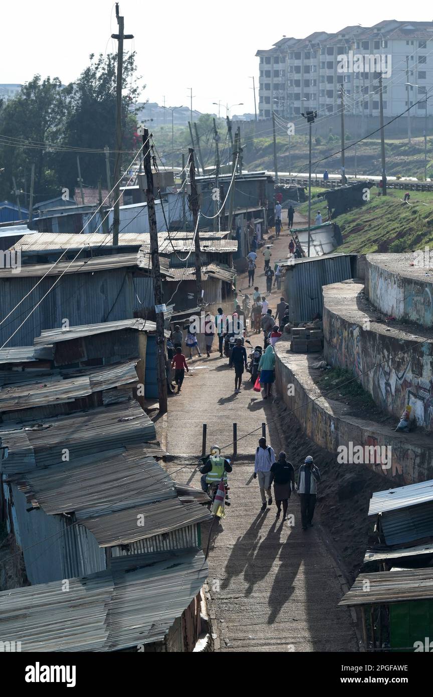 KENYA, Nairobi, Kibera slum / KENIA, Nairobi, Slum Kibera Stock Photo ...