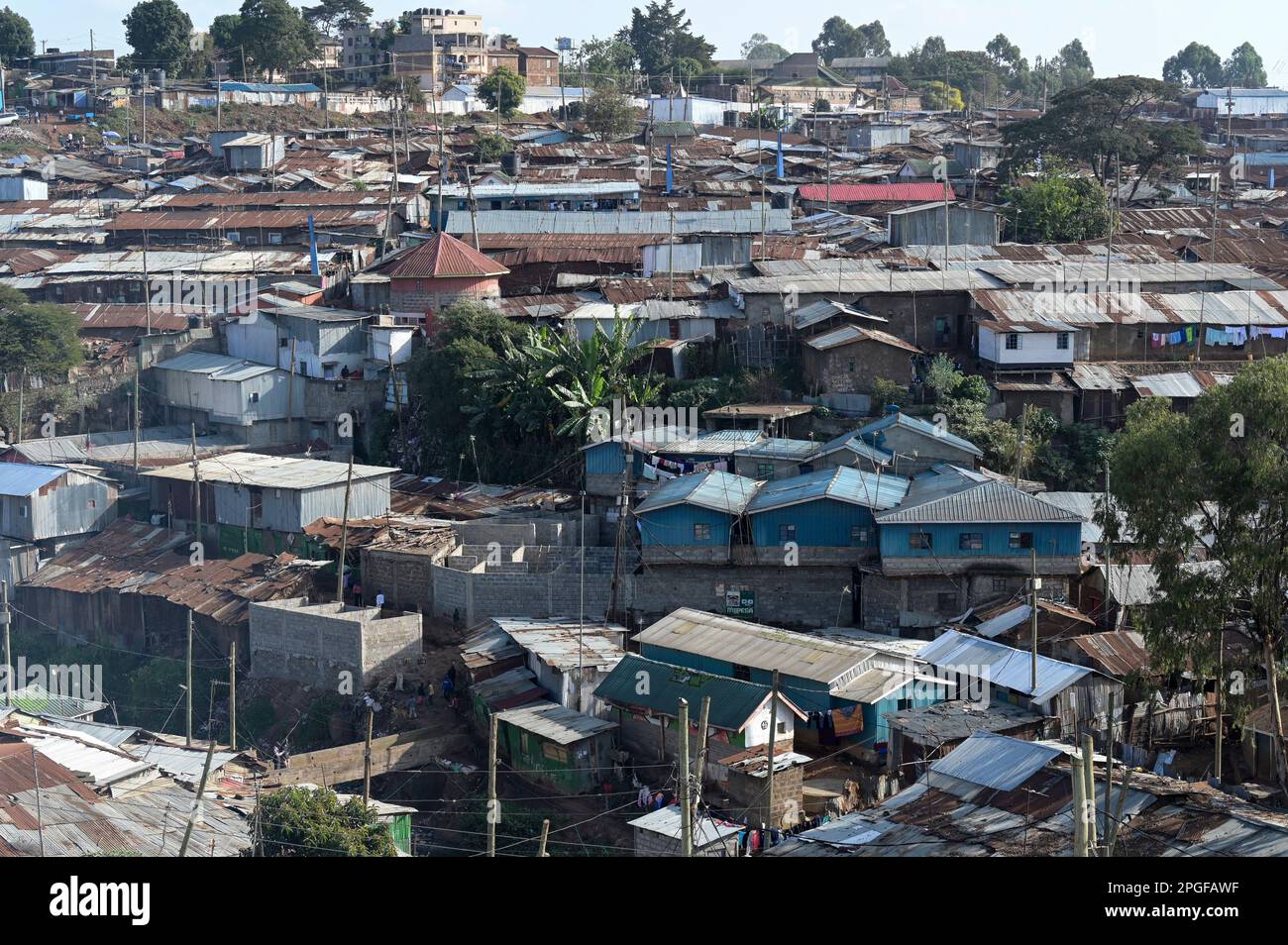 KENYA, Nairobi, Kibera slum / KENIA, Nairobi, Slum Kibera Stock Photo ...
