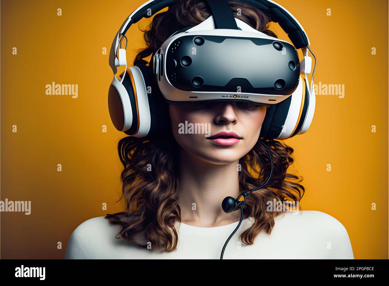 Woman vr device hi-res stock photography and images - Alamy