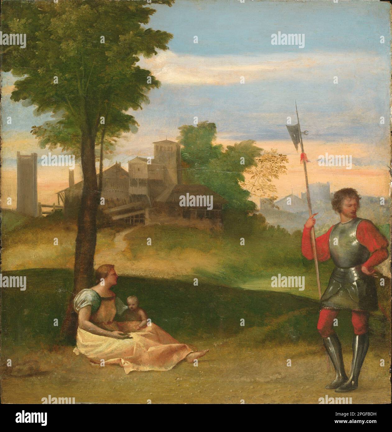 An Idyll: A Mother and a Halberdier in a wooded Landscape between 1505 ...