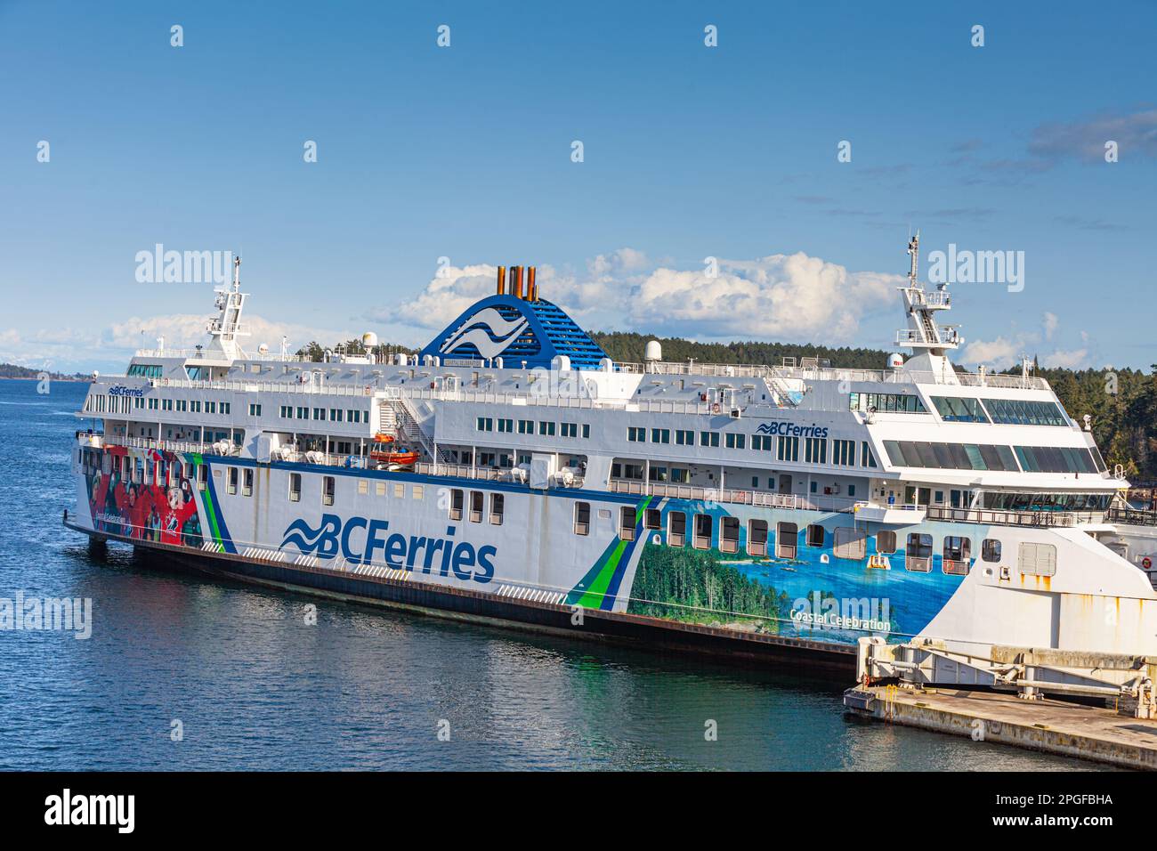BC Ferry Coastal Celebration at the dock in Swartz Bay near Victoria ...
