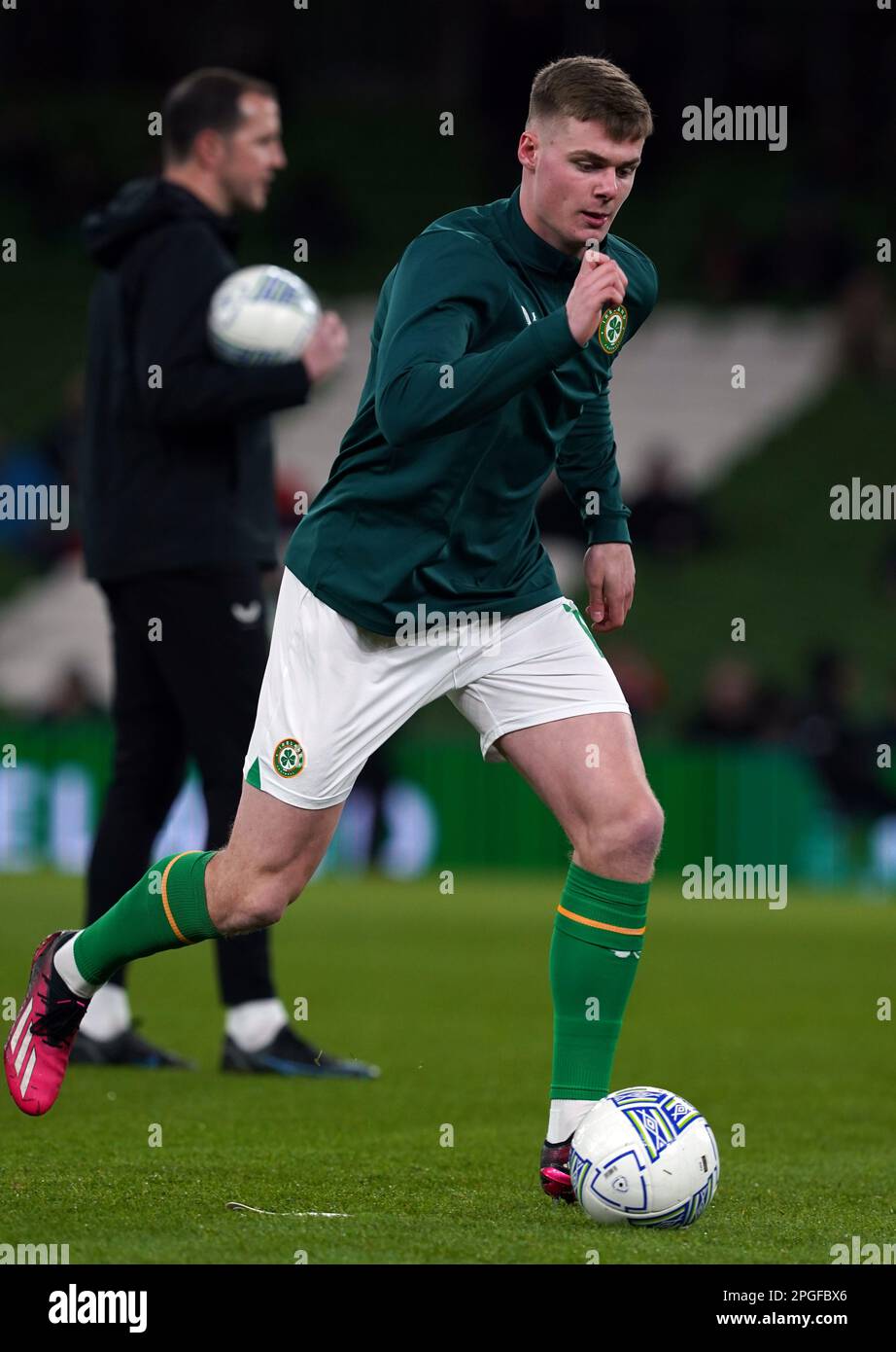 Republic of Ireland's Evan Ferguson warms up ahead of the international ...