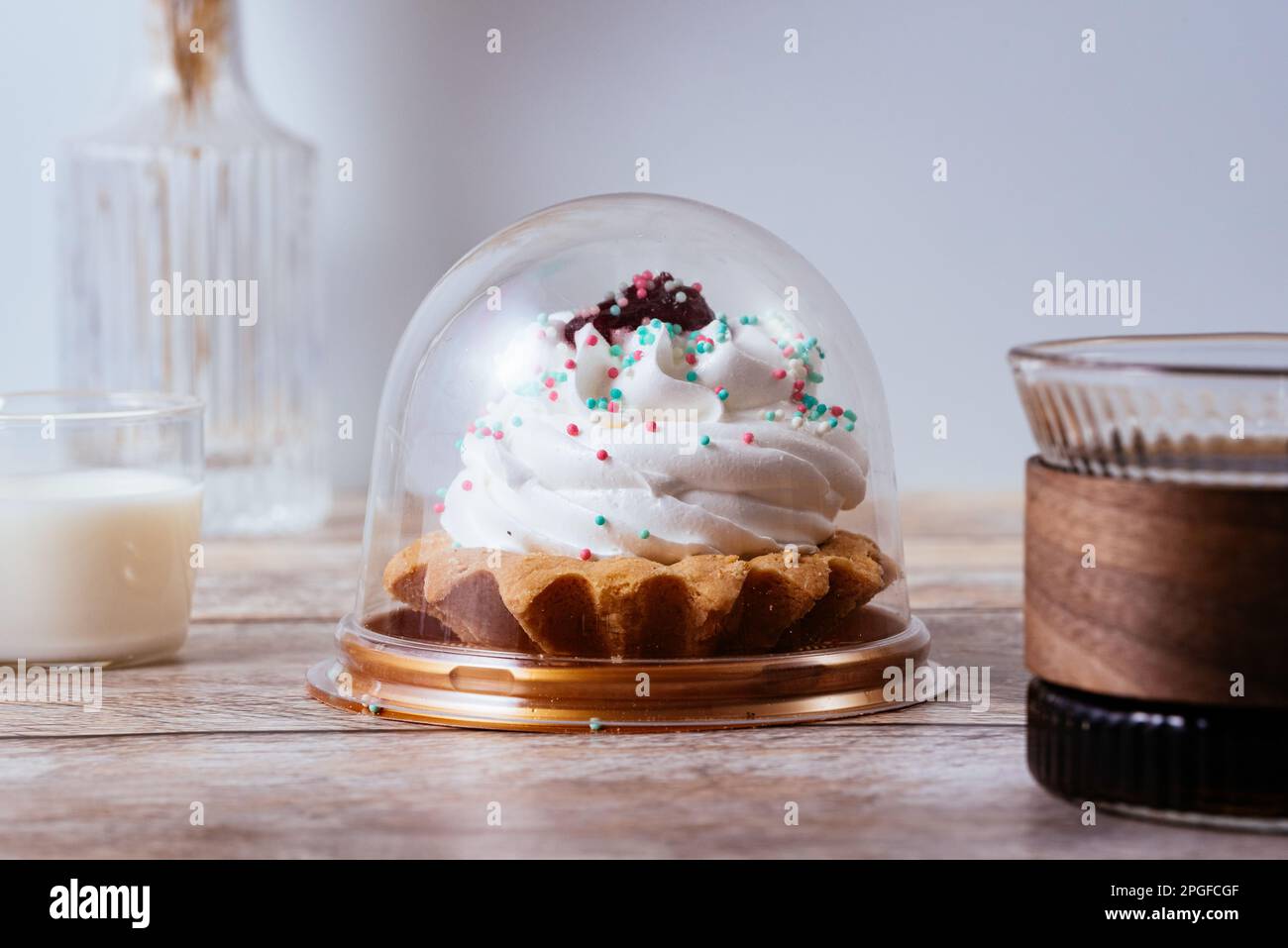 homemade cupcake with a cap of buttercream and jam Stock Photo - Alamy